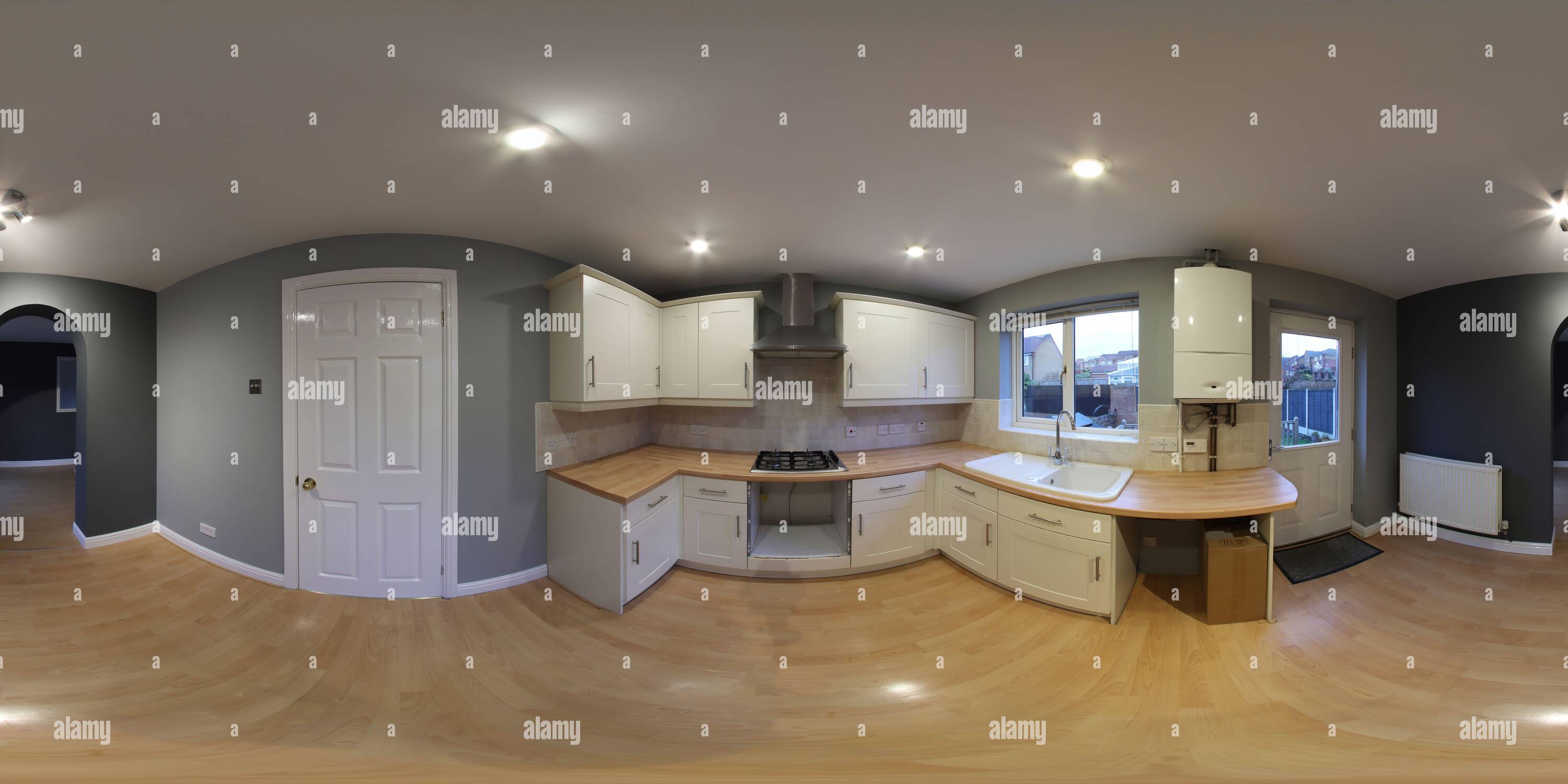 360° view of A 360 Degree Full Sphere Panoramic photo of a modern newly ...