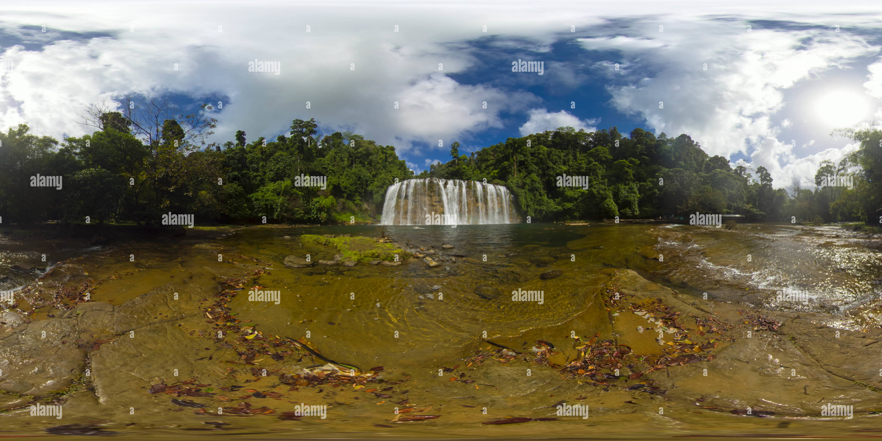 360° view of Beautiful tropical waterfall. Philippines, Mindanao - Alamy