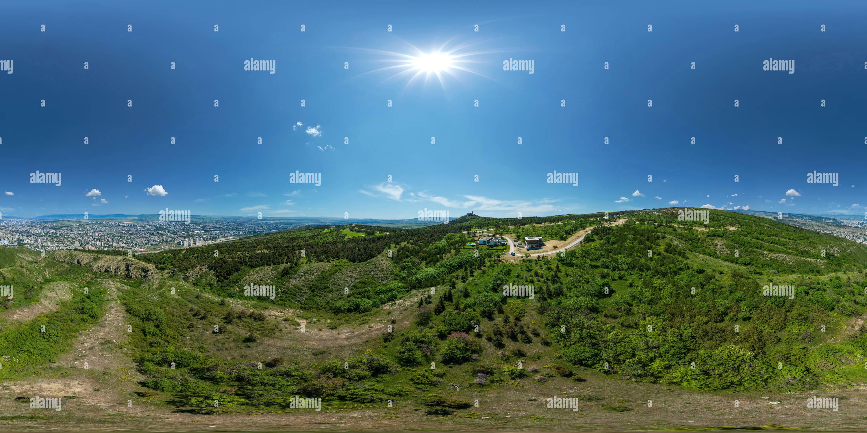 360° view of 360 degree panoramic aerial view of the green golf course ...