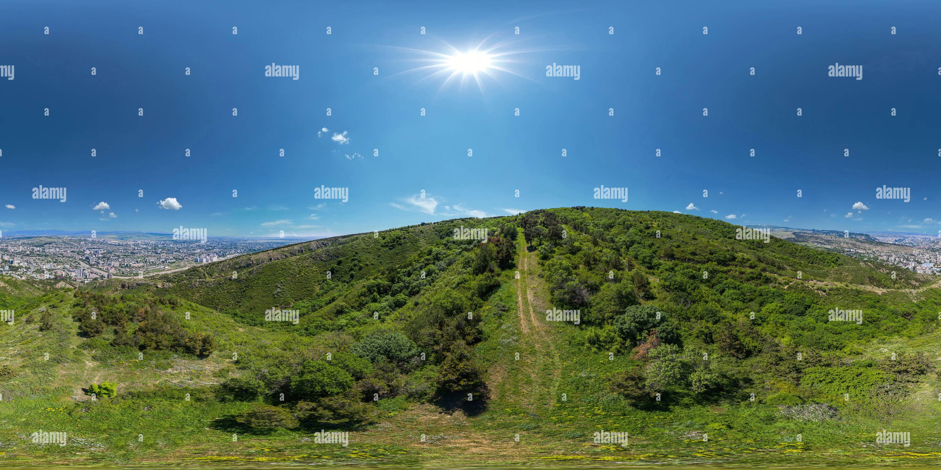 360° view of 360 degree panoramic aerial view of the green golf course ...