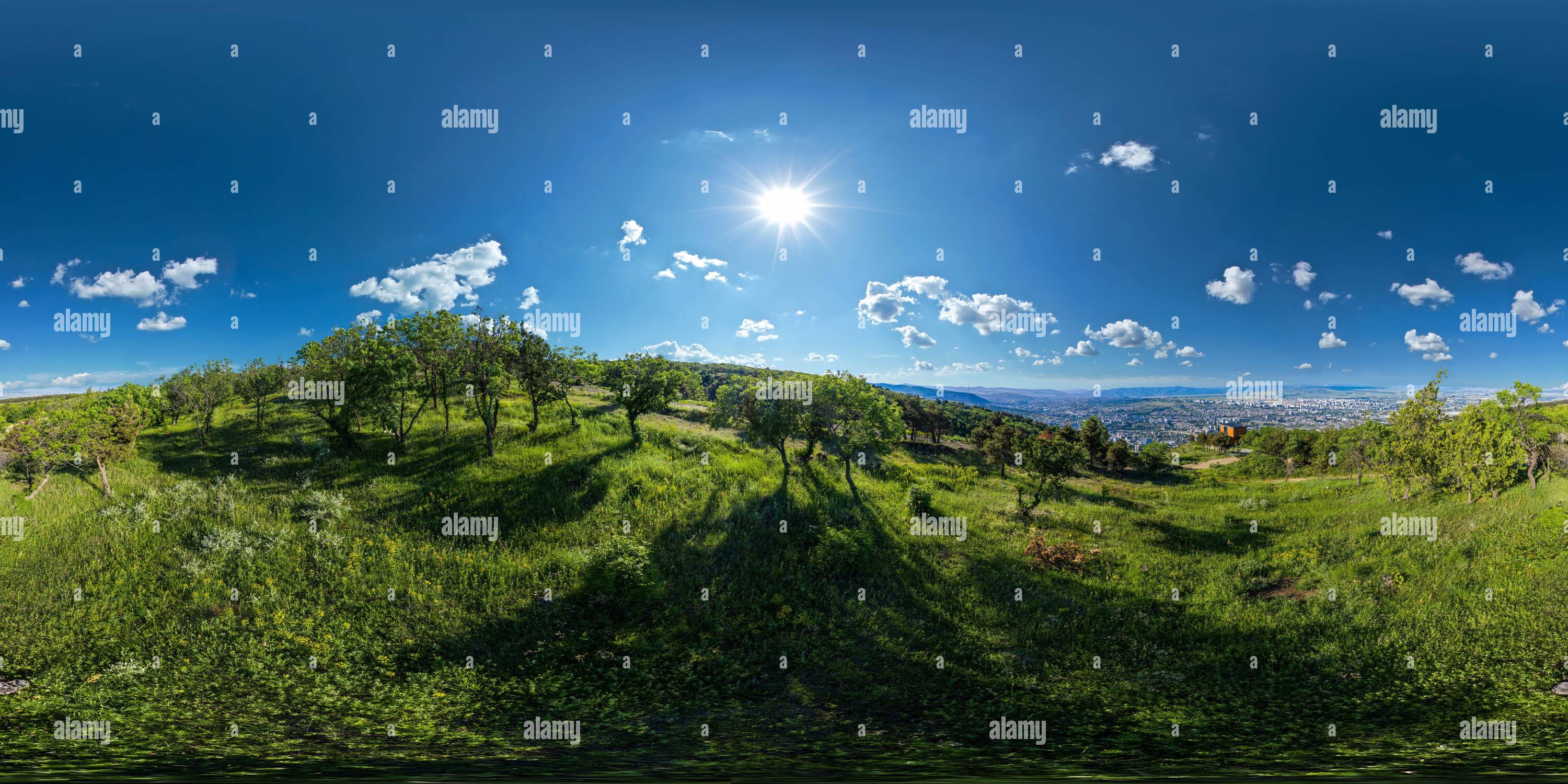 360° view of 360 degree panoramic aerial view of the green golf course ...