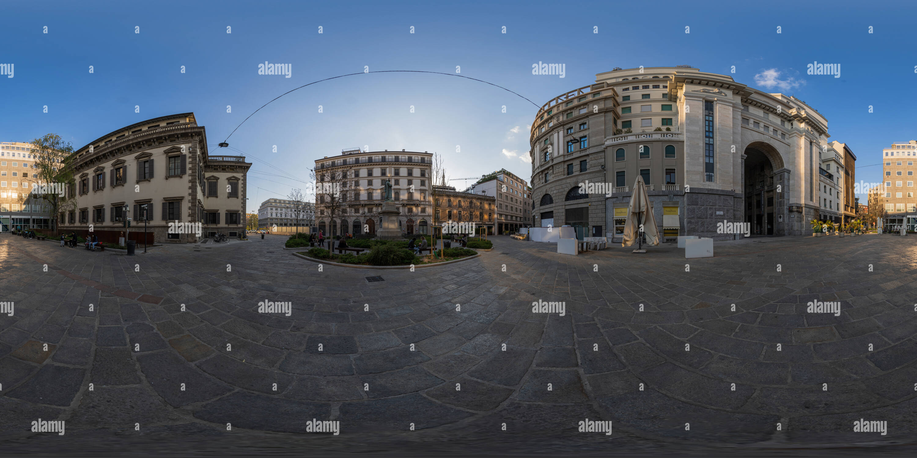 360° view of Cesare Beccaria Square - Alamy
