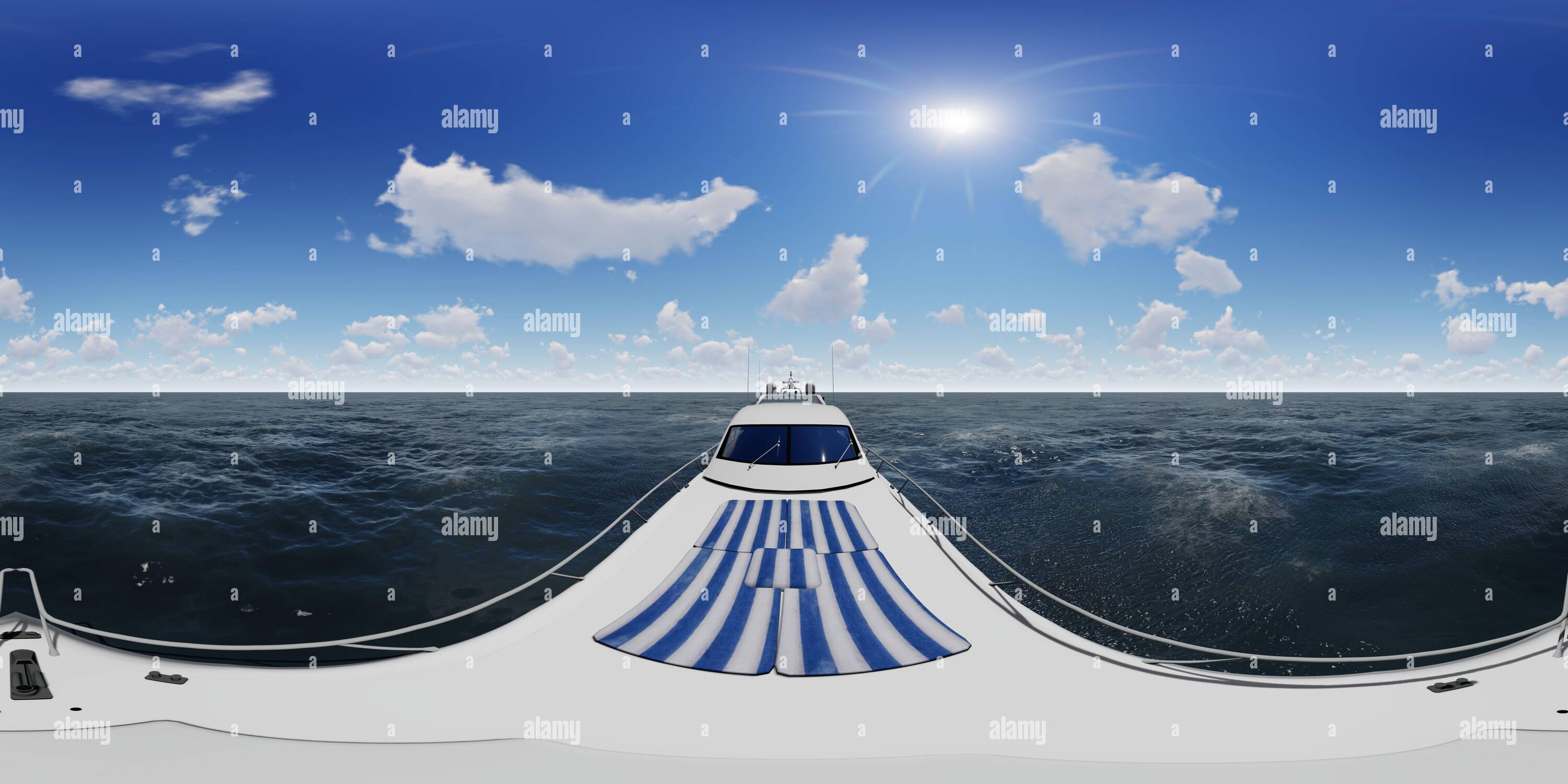 360° view of 360 view. Yacht in the ocean - Alamy