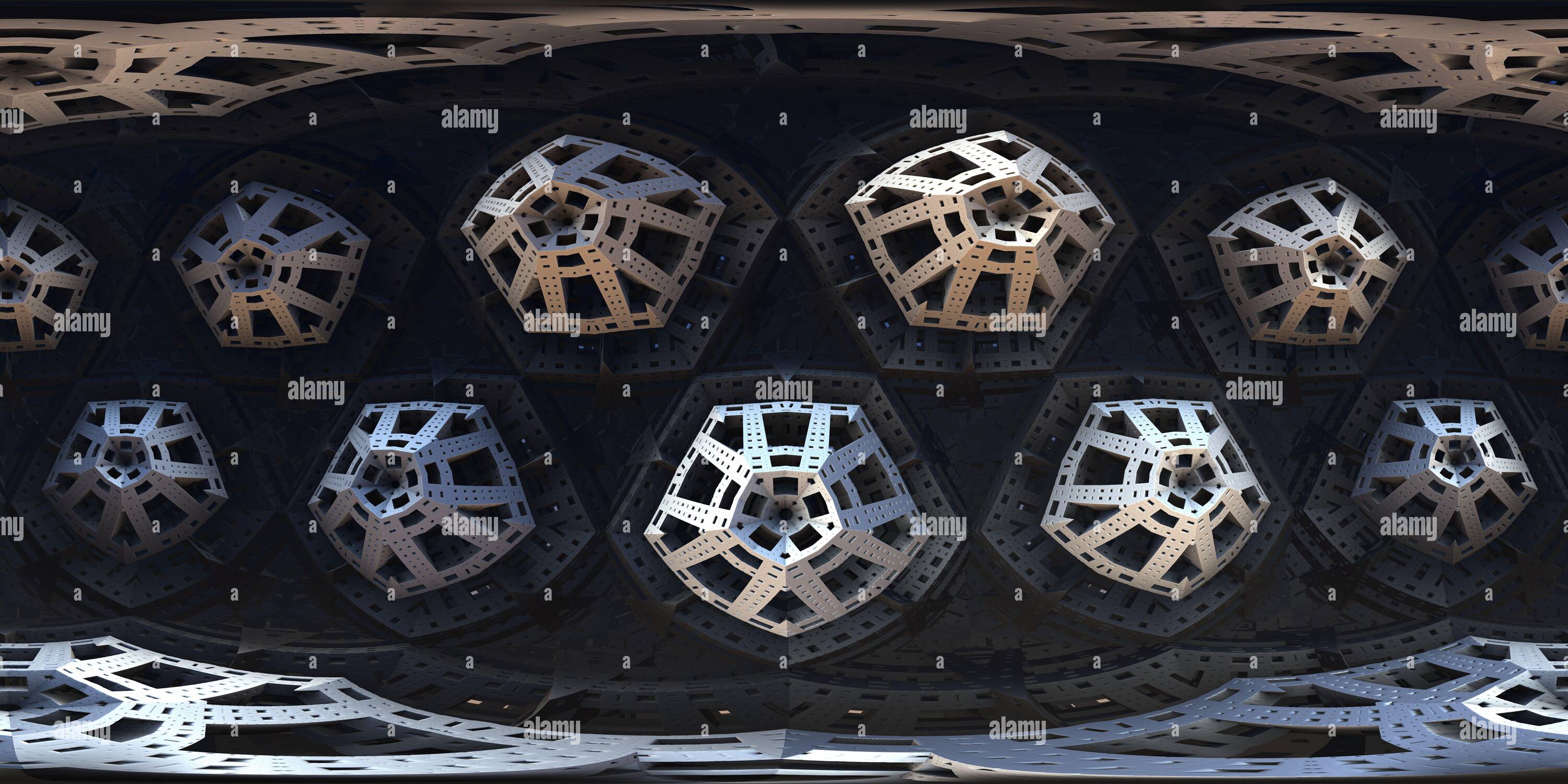 360° view of 360 degree alien labyrinth, abstract maze background ...