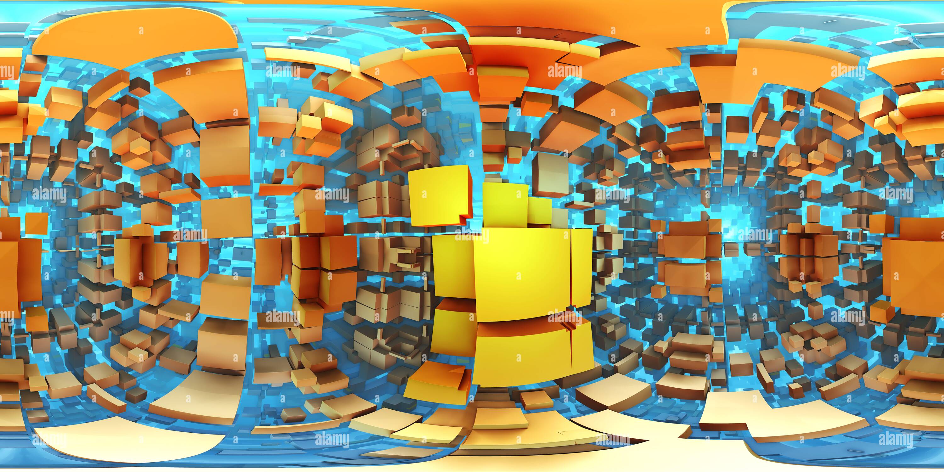 360° view of 360 degree alien labyrinth, abstract maze background ...