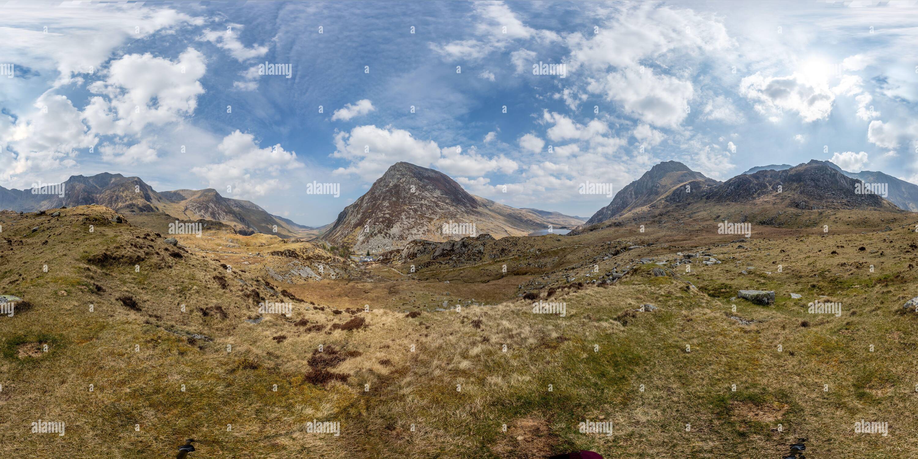360° view of 360 spherical panorama of mountains and lakes in the ...