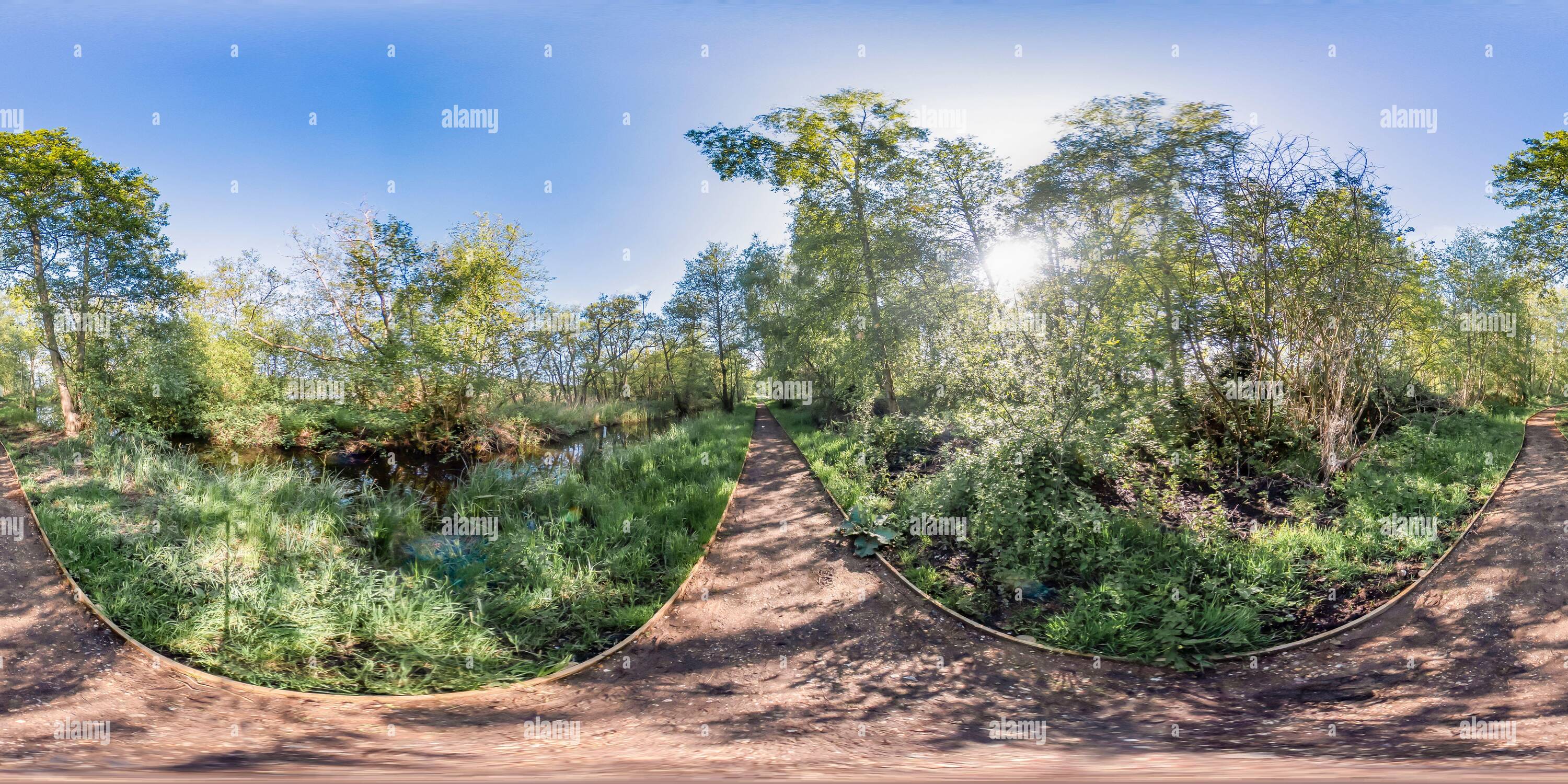 360° view of Filby, Norfolk, UK – June 2021. Full spherical seamless ...