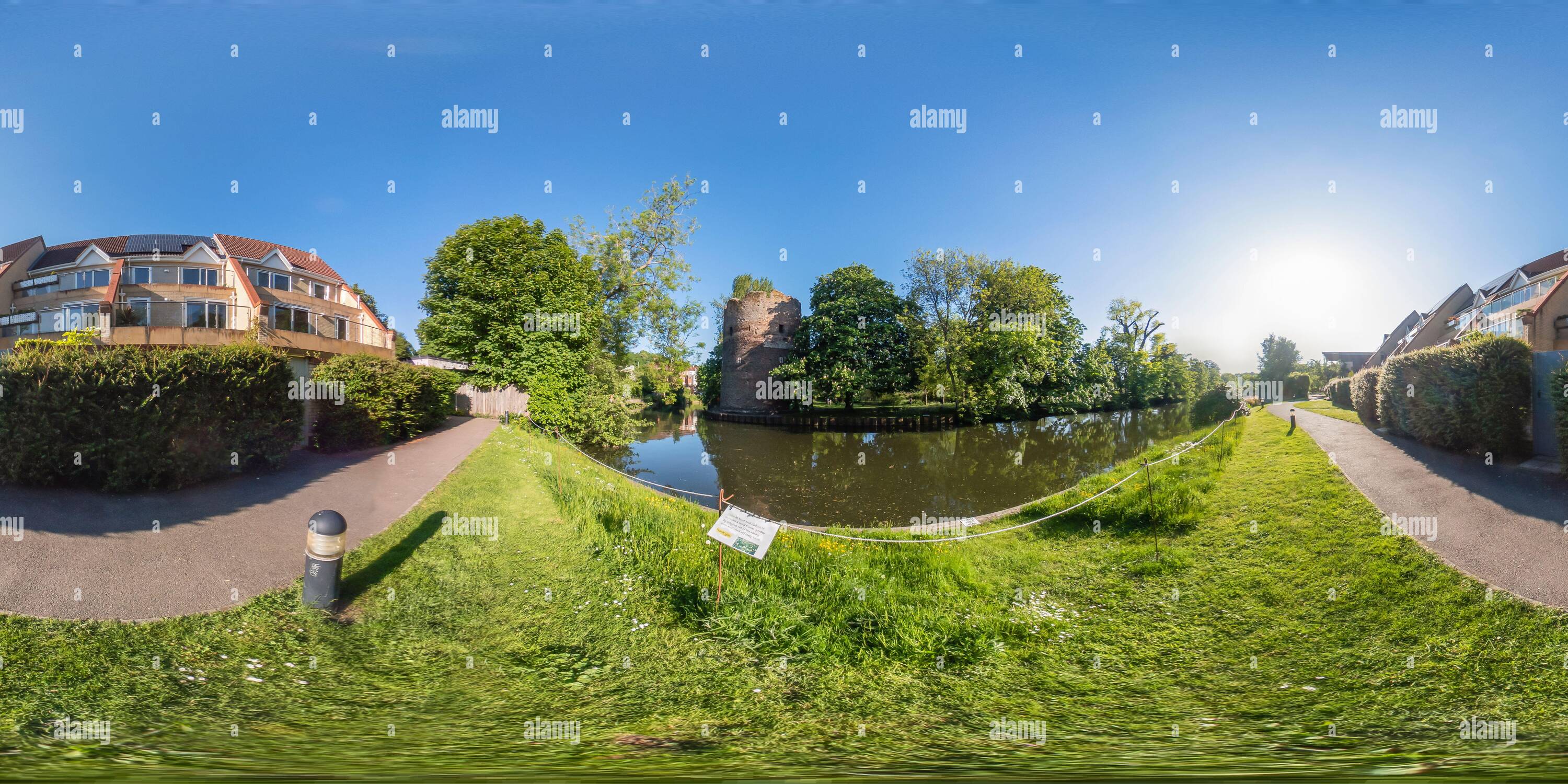 360° view of 360 Spherical panorama captured from the bank of the River ...