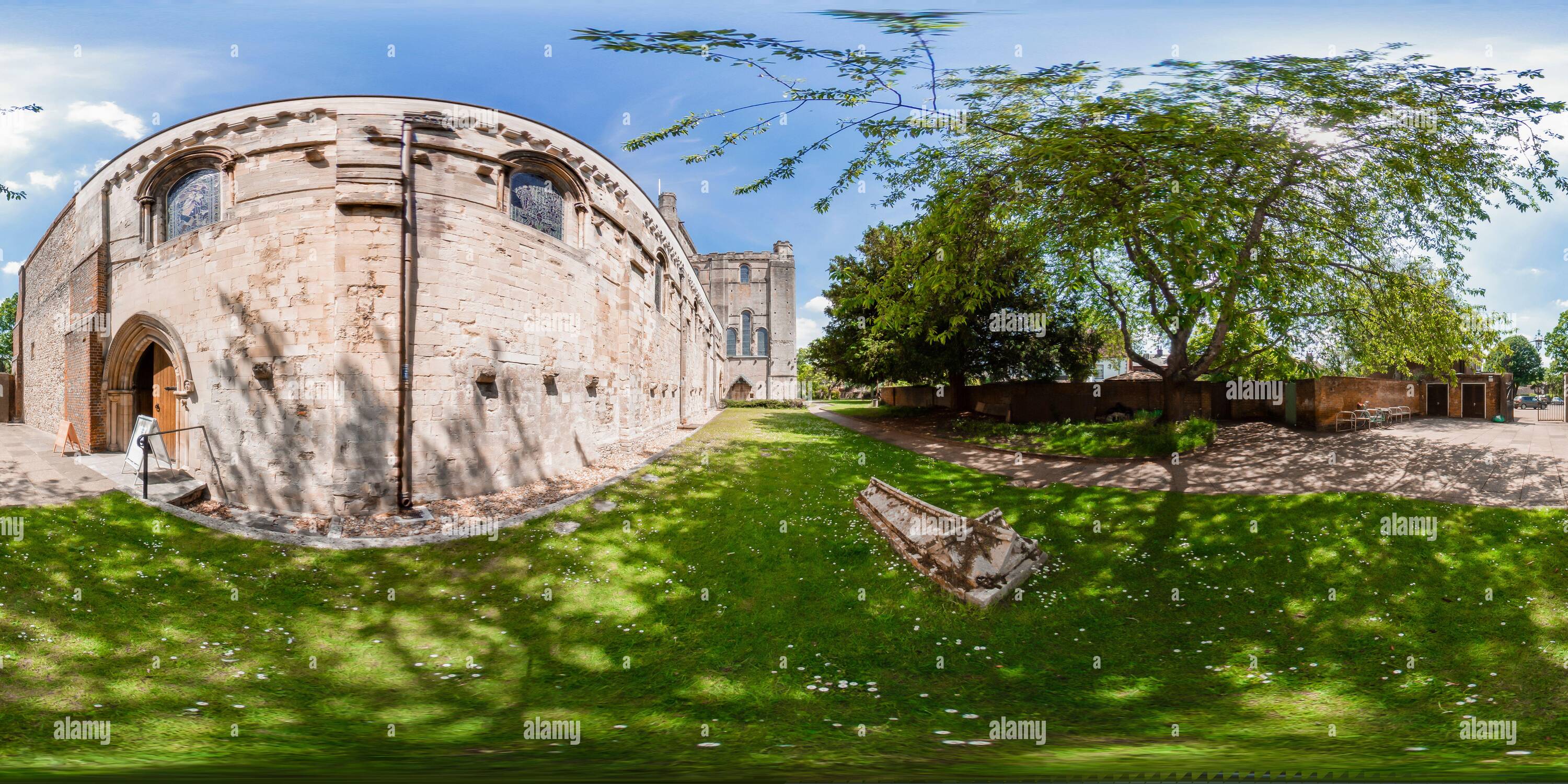 360° view of Romsey, Hampshire, UK – June 15 2021. Full spherical ...