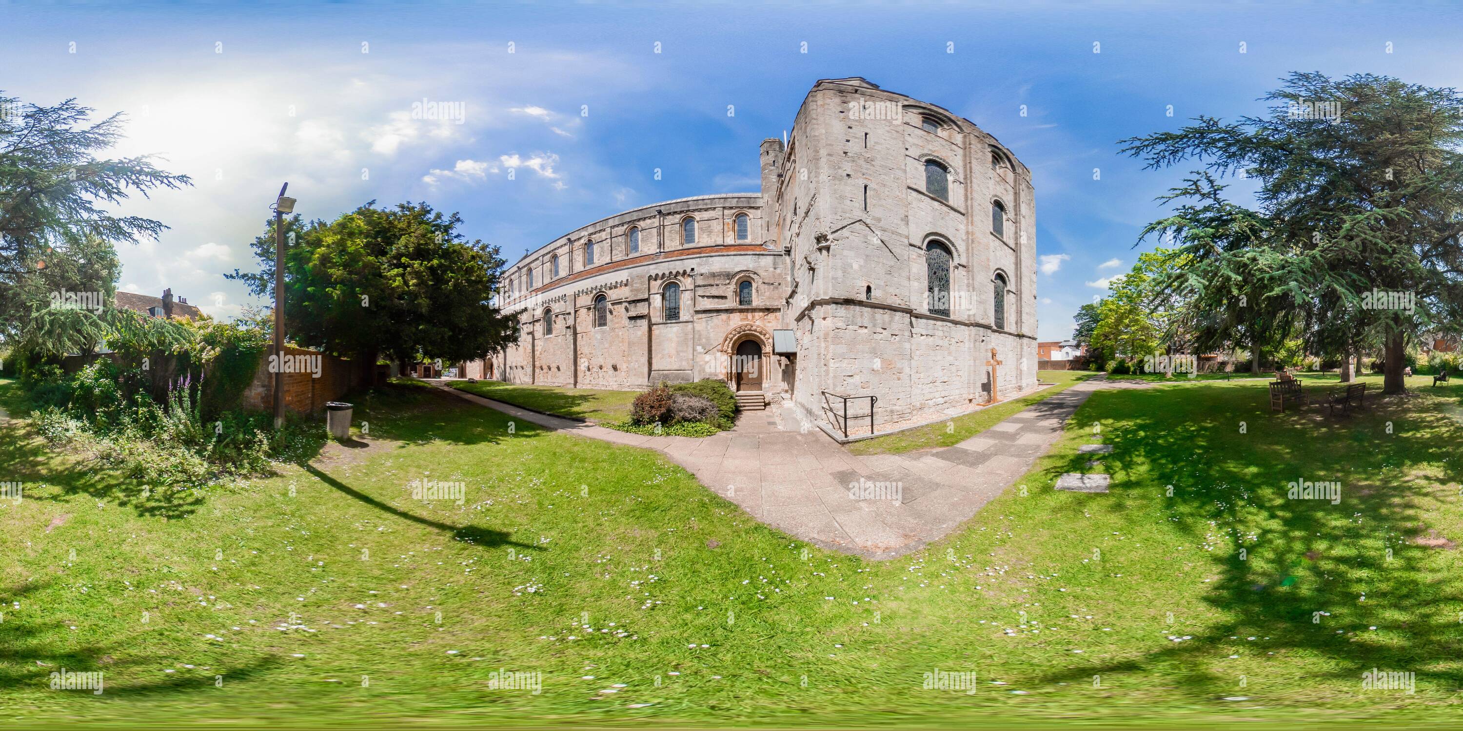 360° view of Romsey, Hampshire, UK – June 15 2021. Full spherical ...