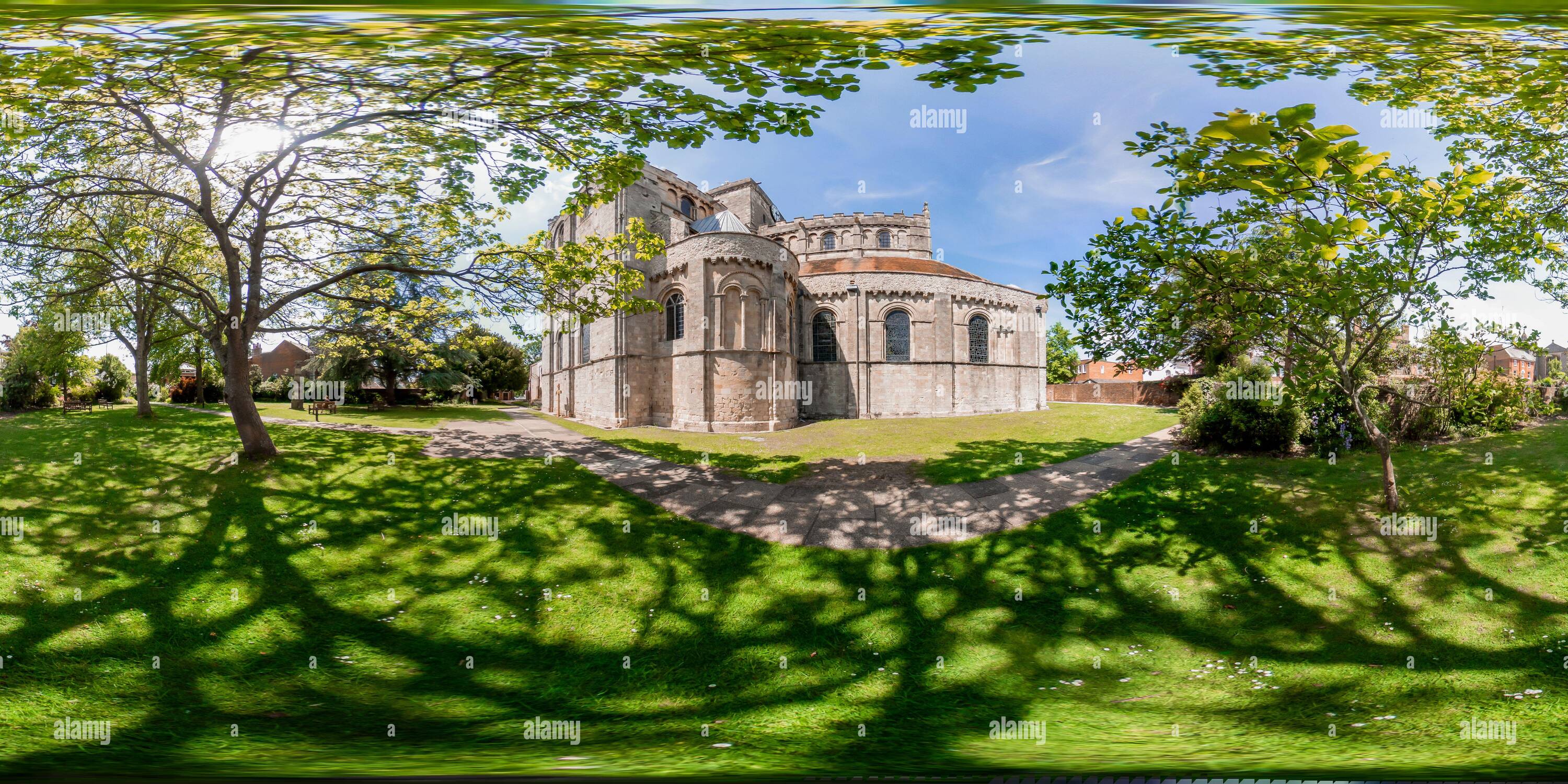 360° view of Romsey, Hampshire, UK – June 15 2021. Full spherical ...