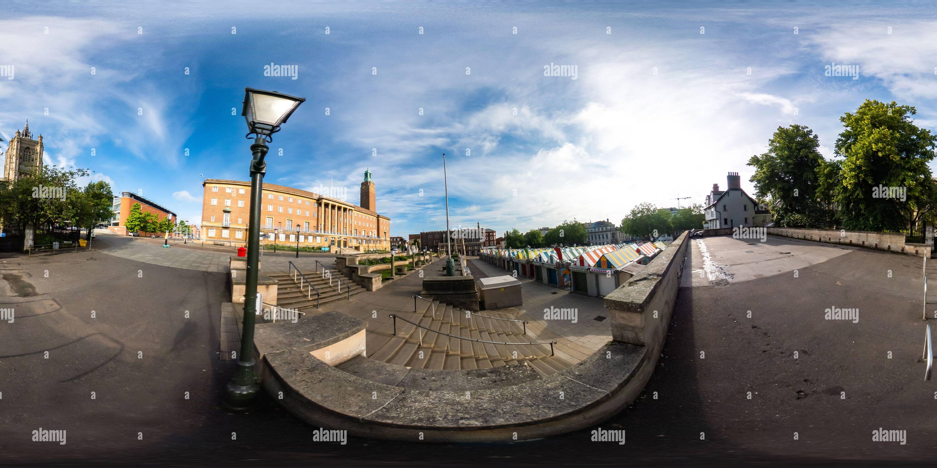 360° view of Norwich, Norfolk UK – July 04 2021. Full spherical ...