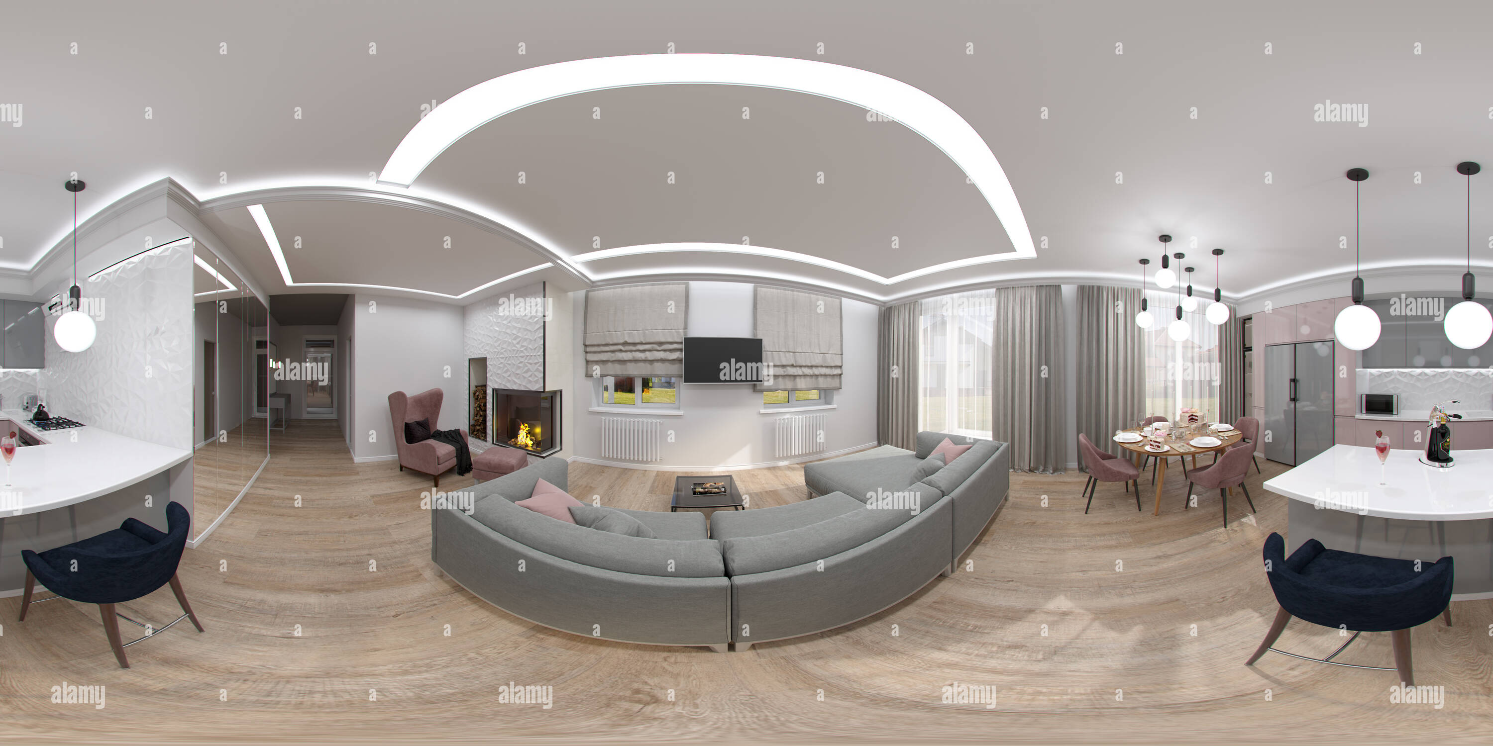 360° view of Vr Living Room - Alamy