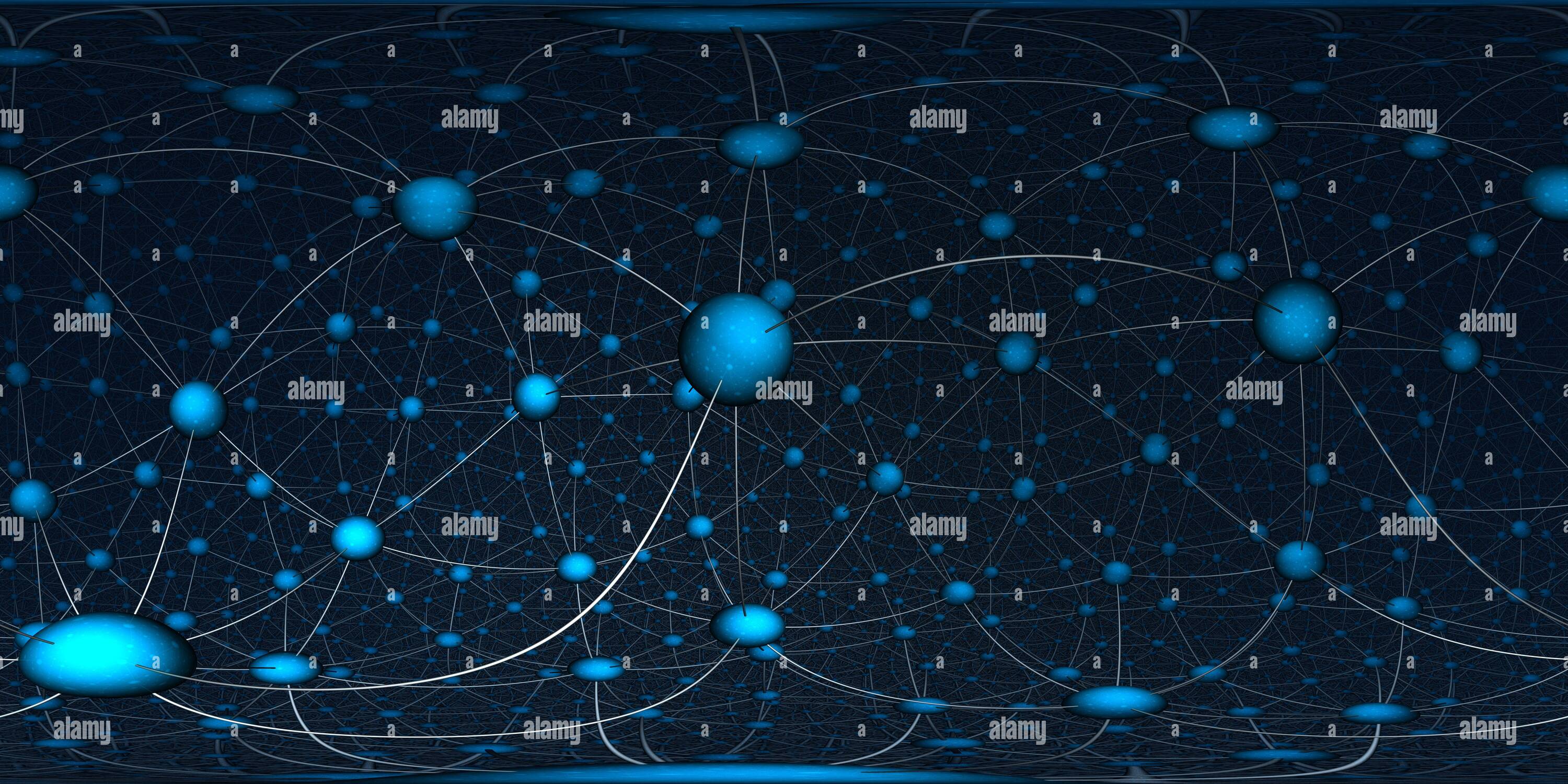 360° view of 360 degree lattice structure of crystal. Panorama ...