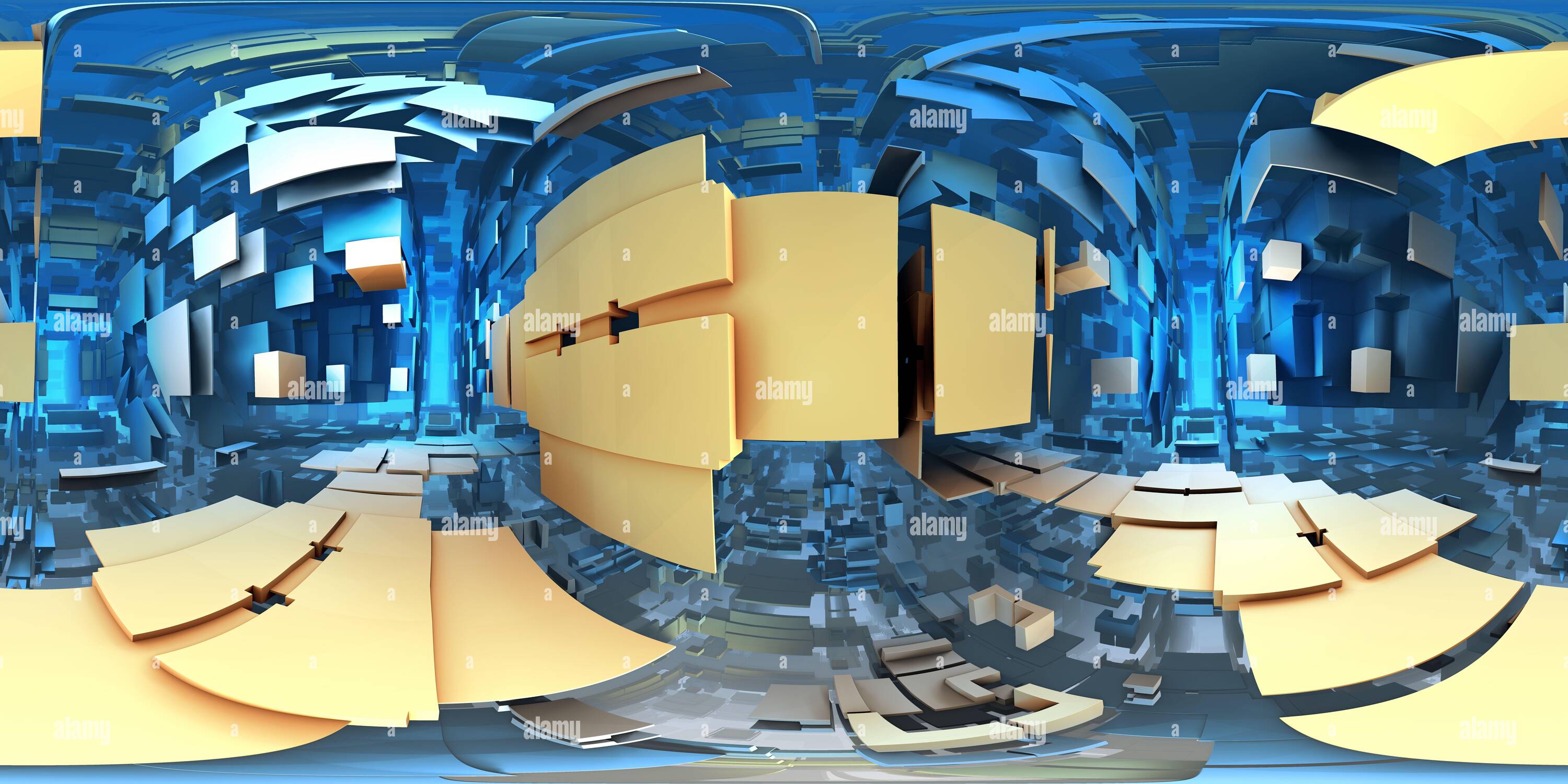360° view of 360 degree alien labyrinth, abstract maze background ...