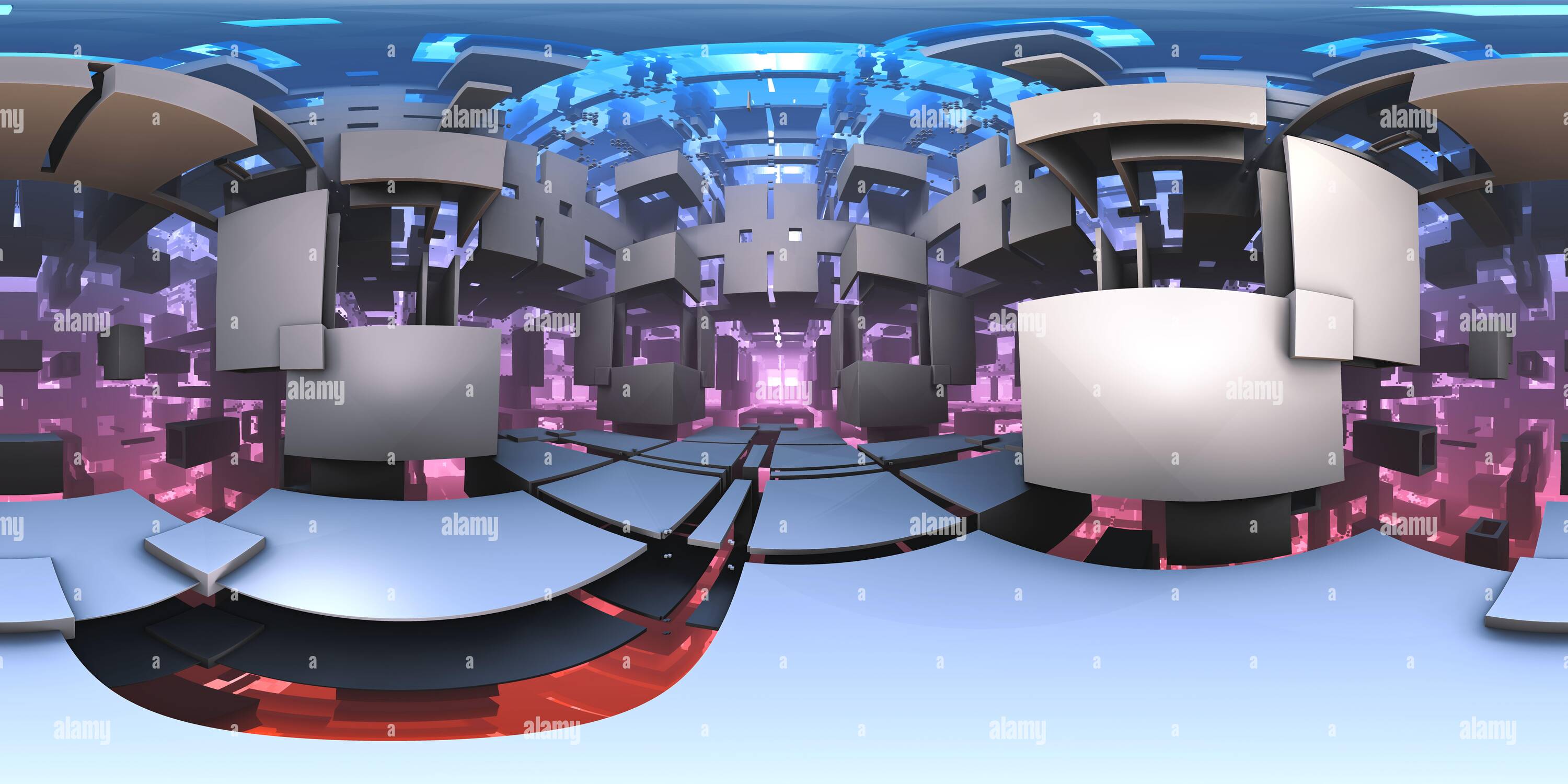 360° view of 360 degree alien labyrinth, abstract maze background ...