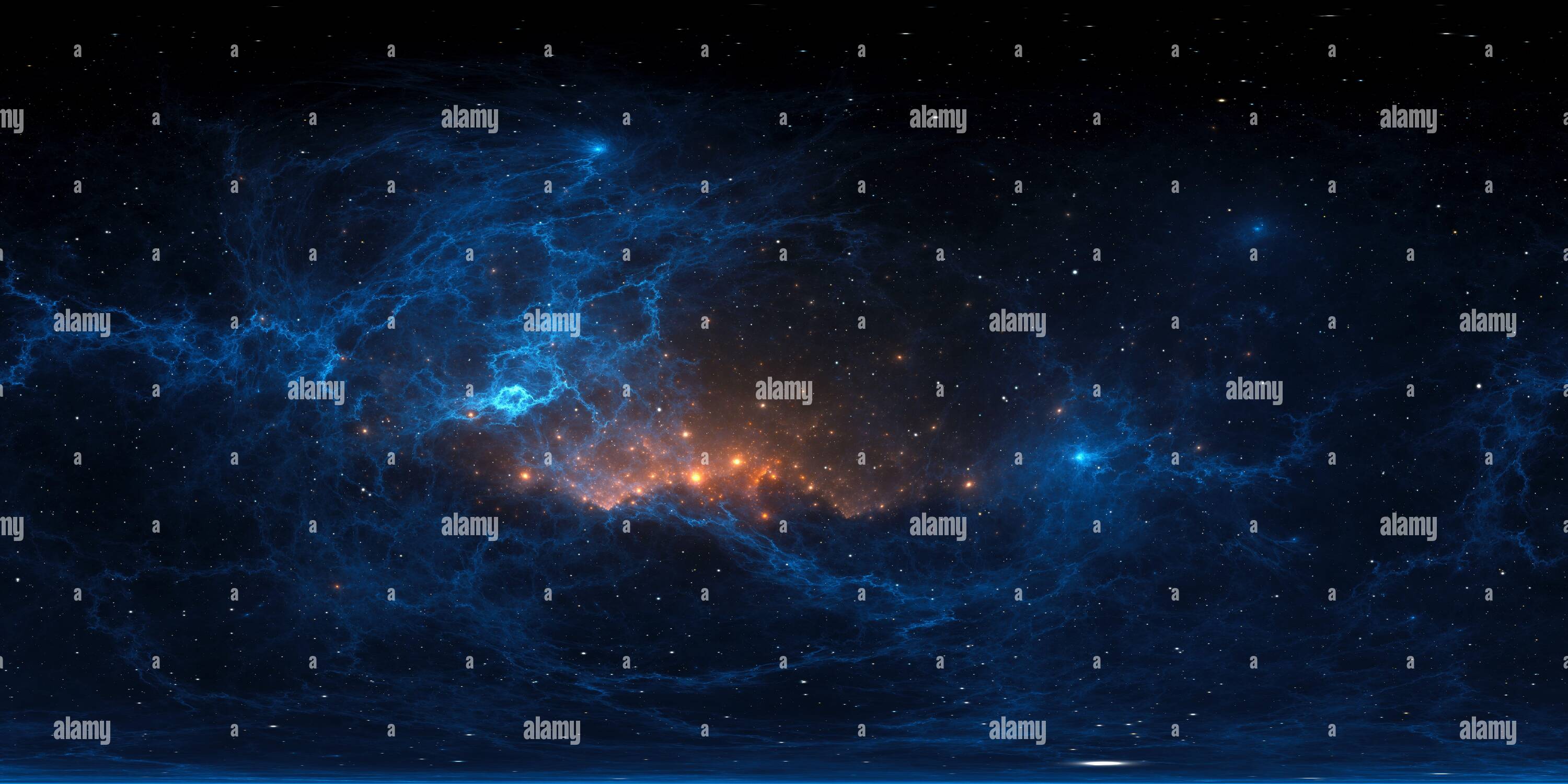 360° view of 360 degree stellar system and nebula. Panorama ...