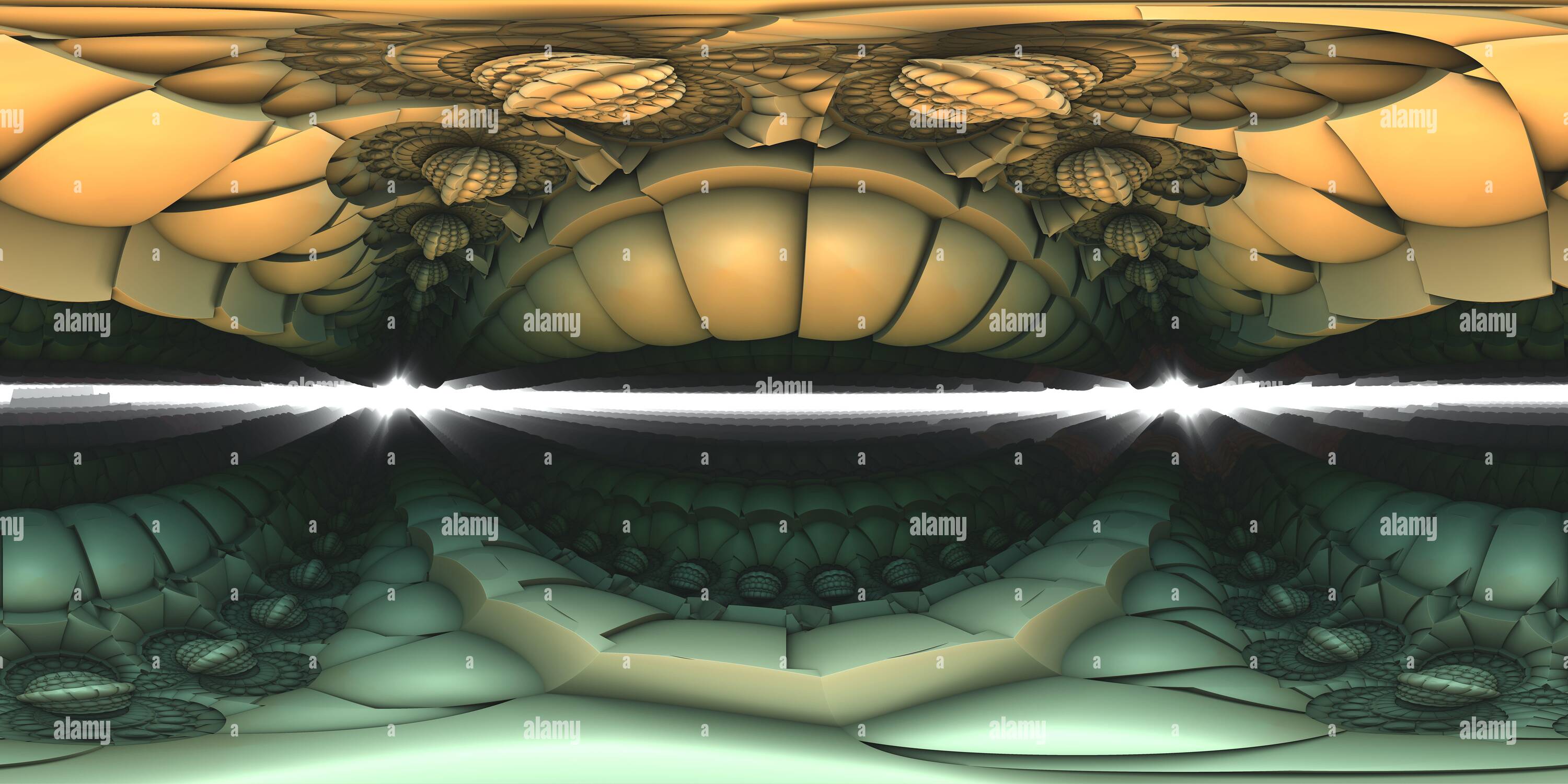 360° view of 360 degree alien labyrinth, abstract maze background ...