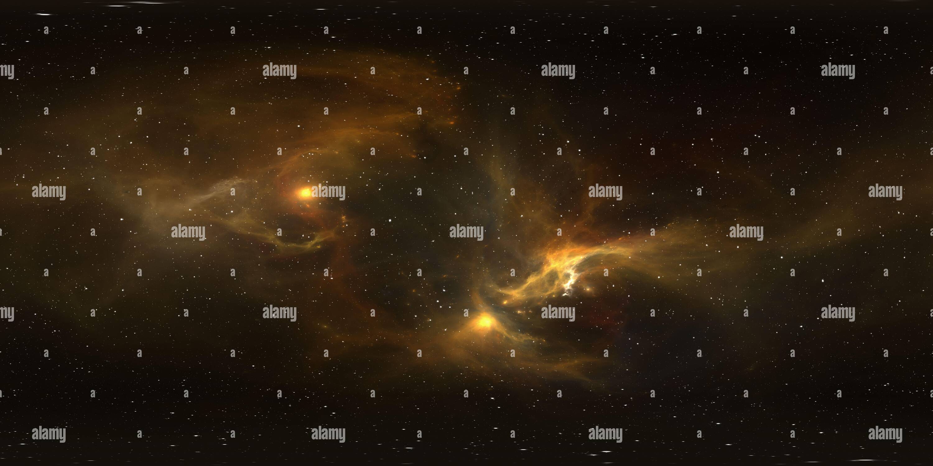 360° view of 360 degree stellar system and nebula. Panorama ...