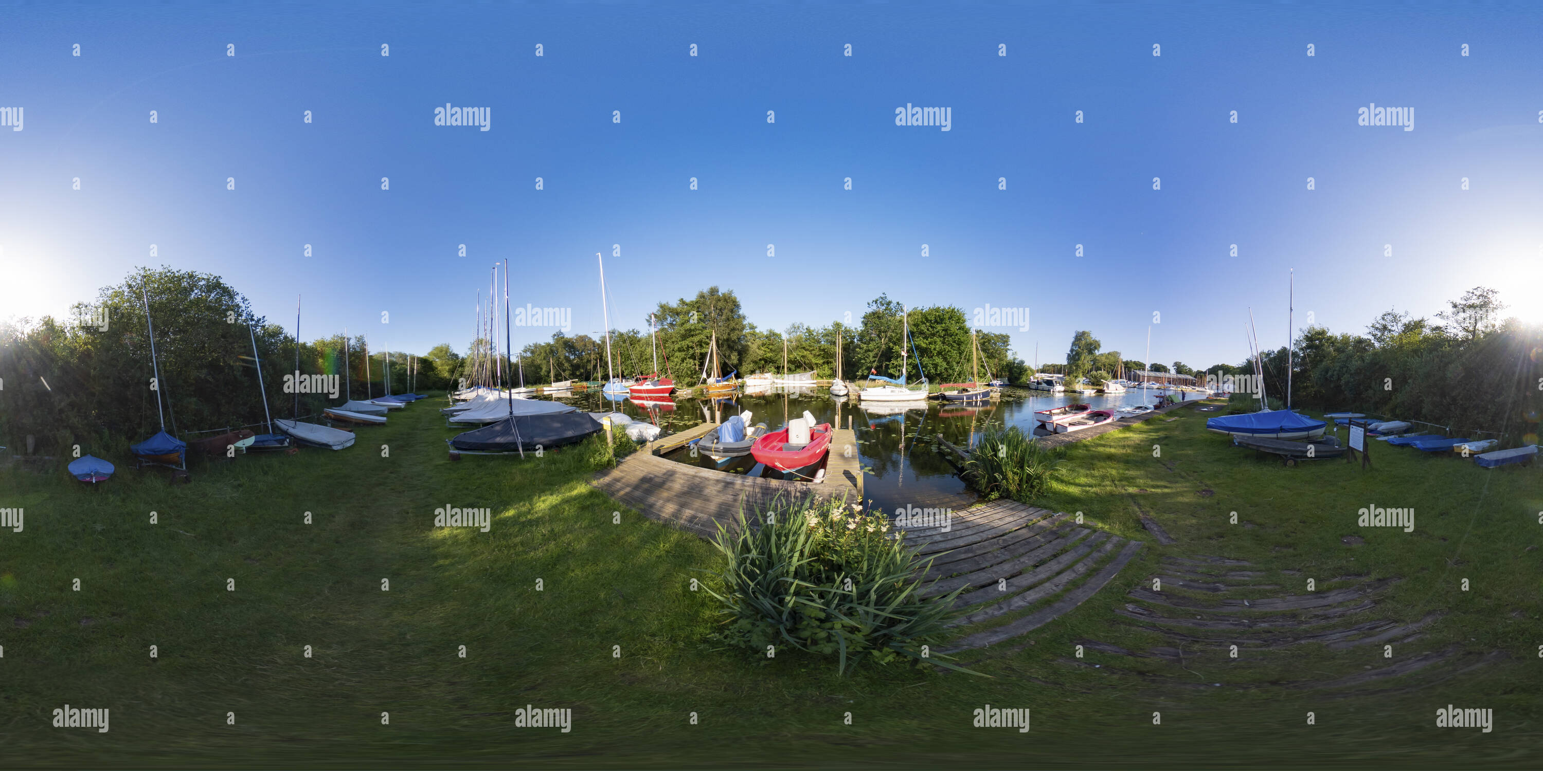360° view of Barton Turf Sailing Club, Norfolk Broads - Alamy
