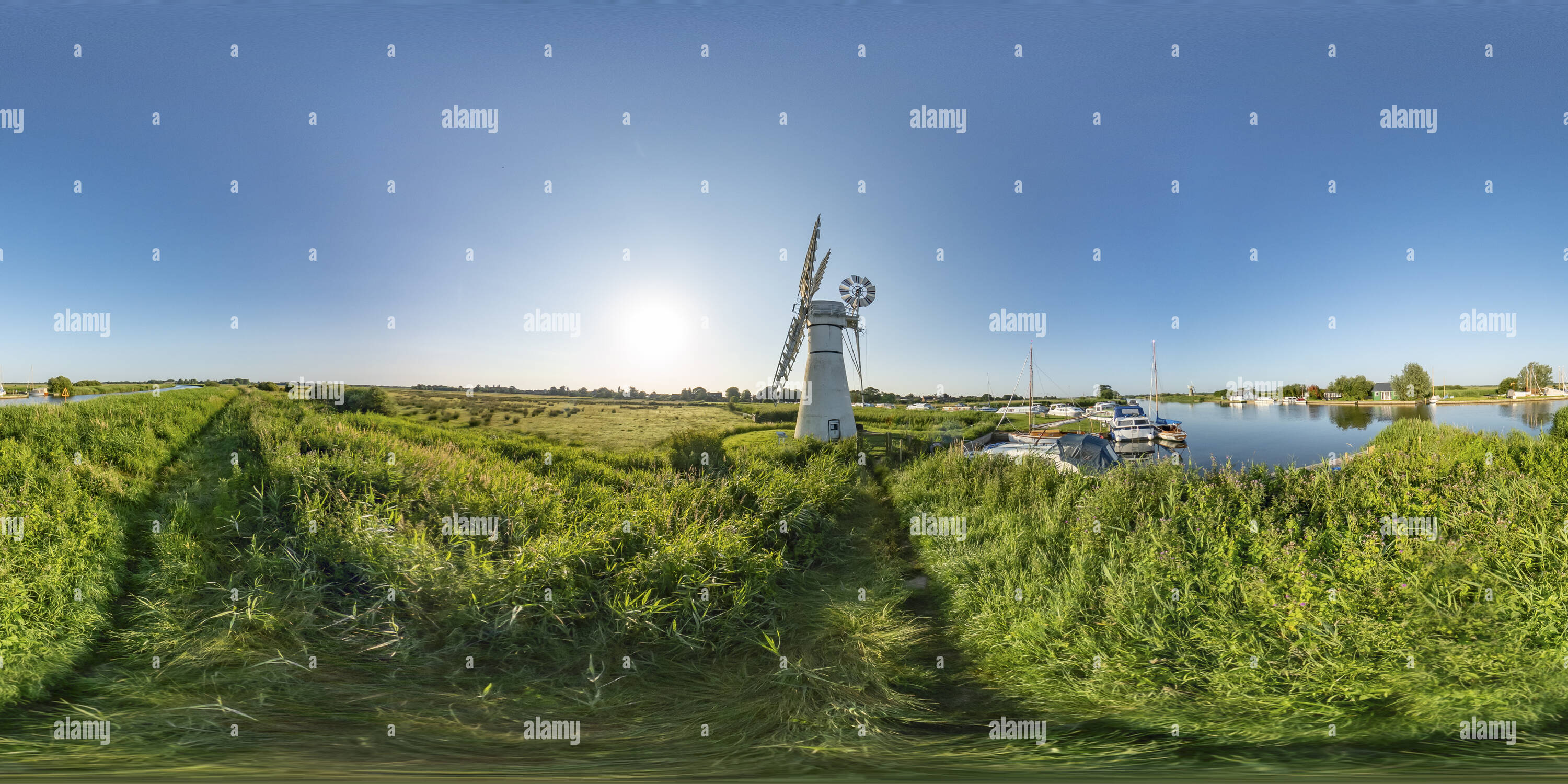 360° view of Thurne Mill on the River Thurne, Norfolk Broads - Alamy