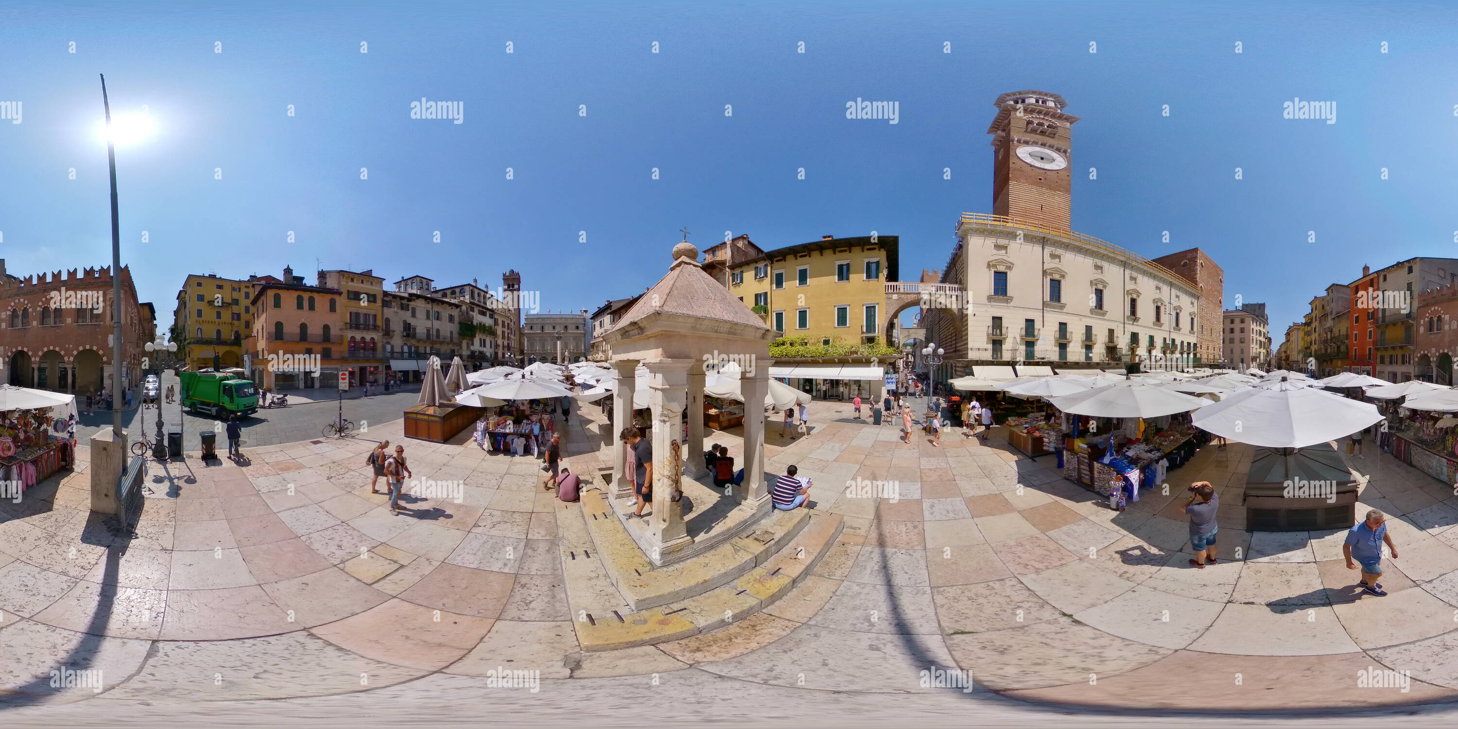 360° view of Verona - Piazza Erbe - Alamy