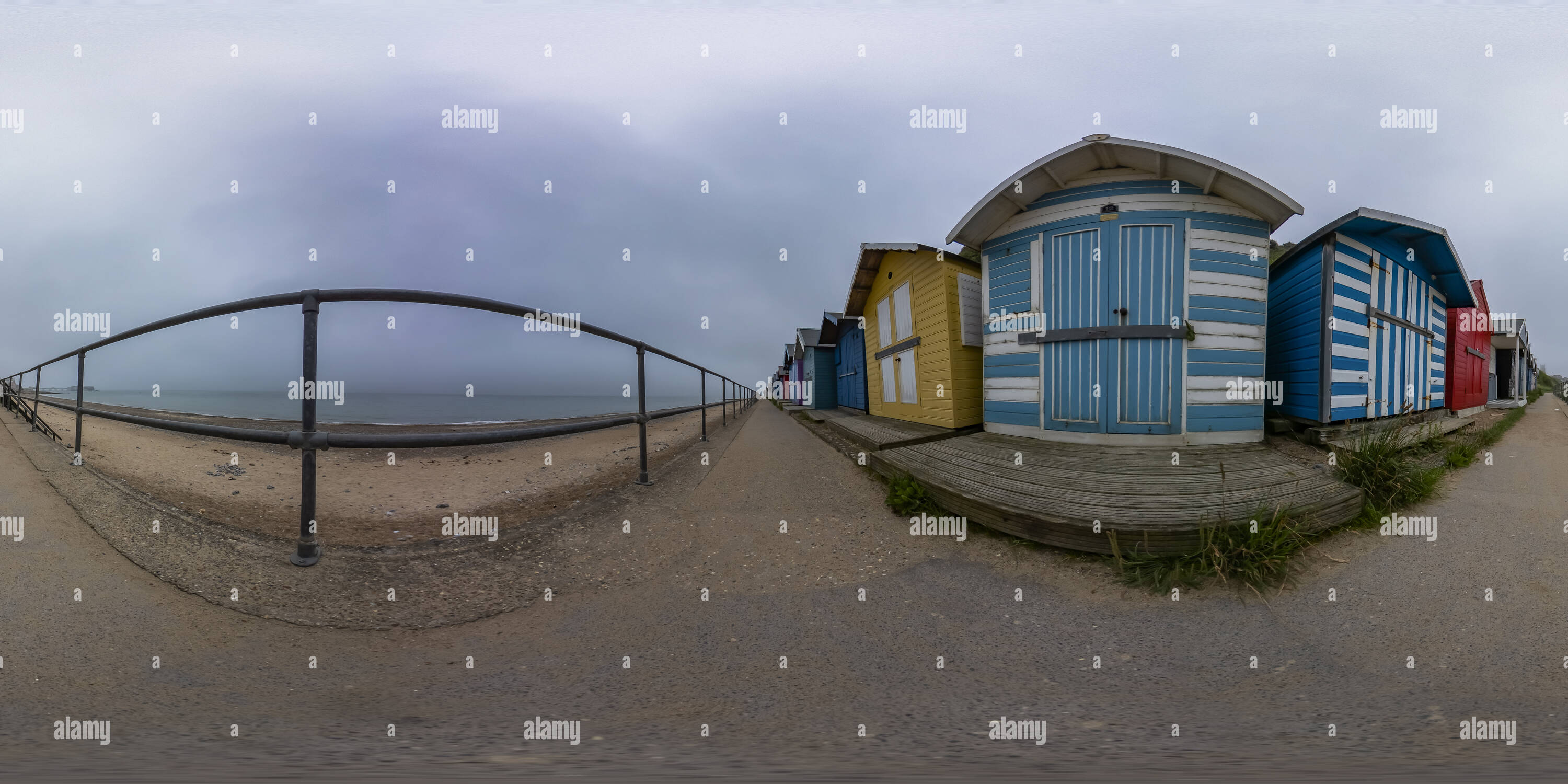 360° view of Cromer beach huts, North Norfolk coast - Alamy