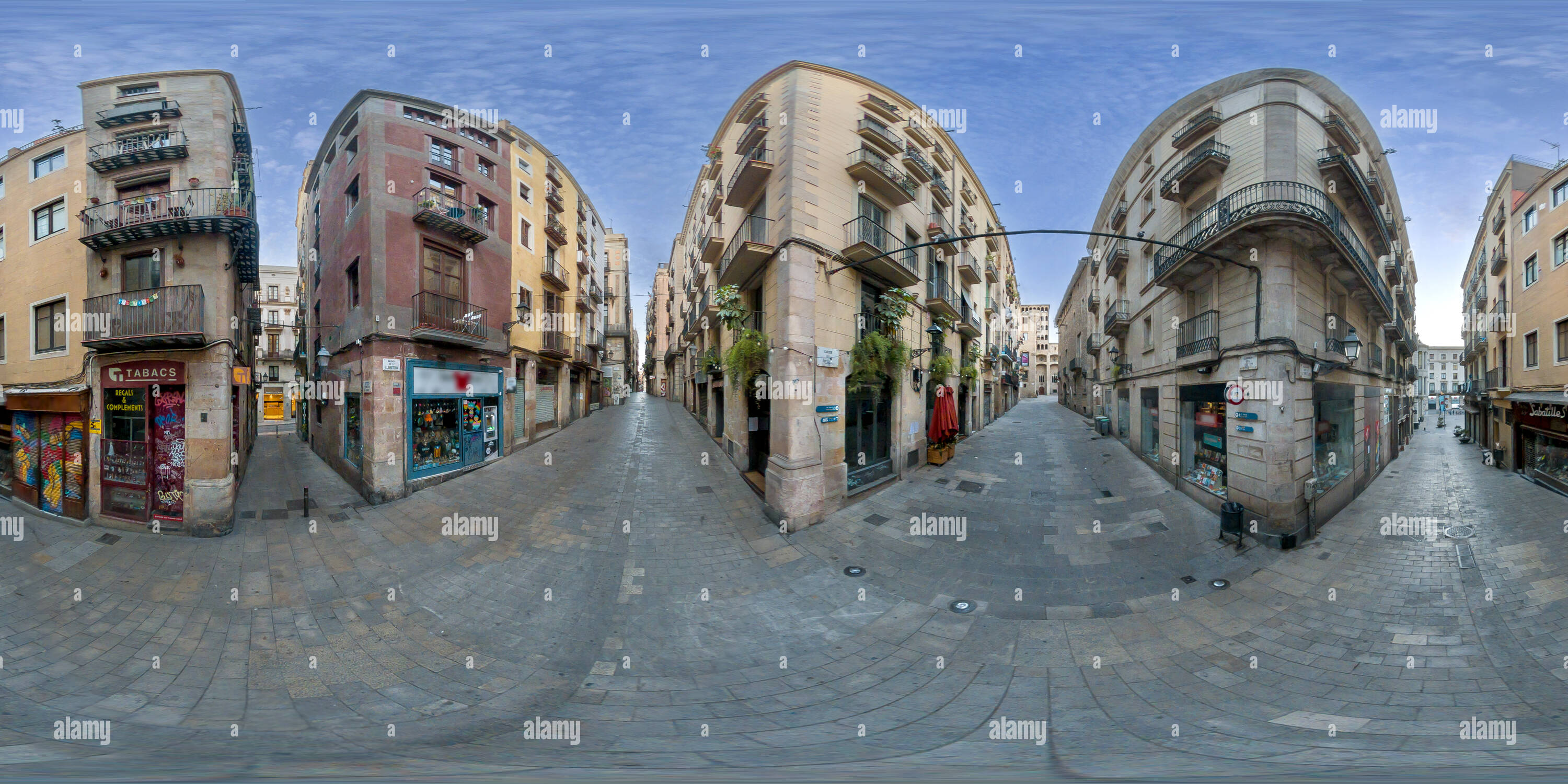 360° view of Barcelona 360 Vr Gothic Quarter 04 Without People - Alamy