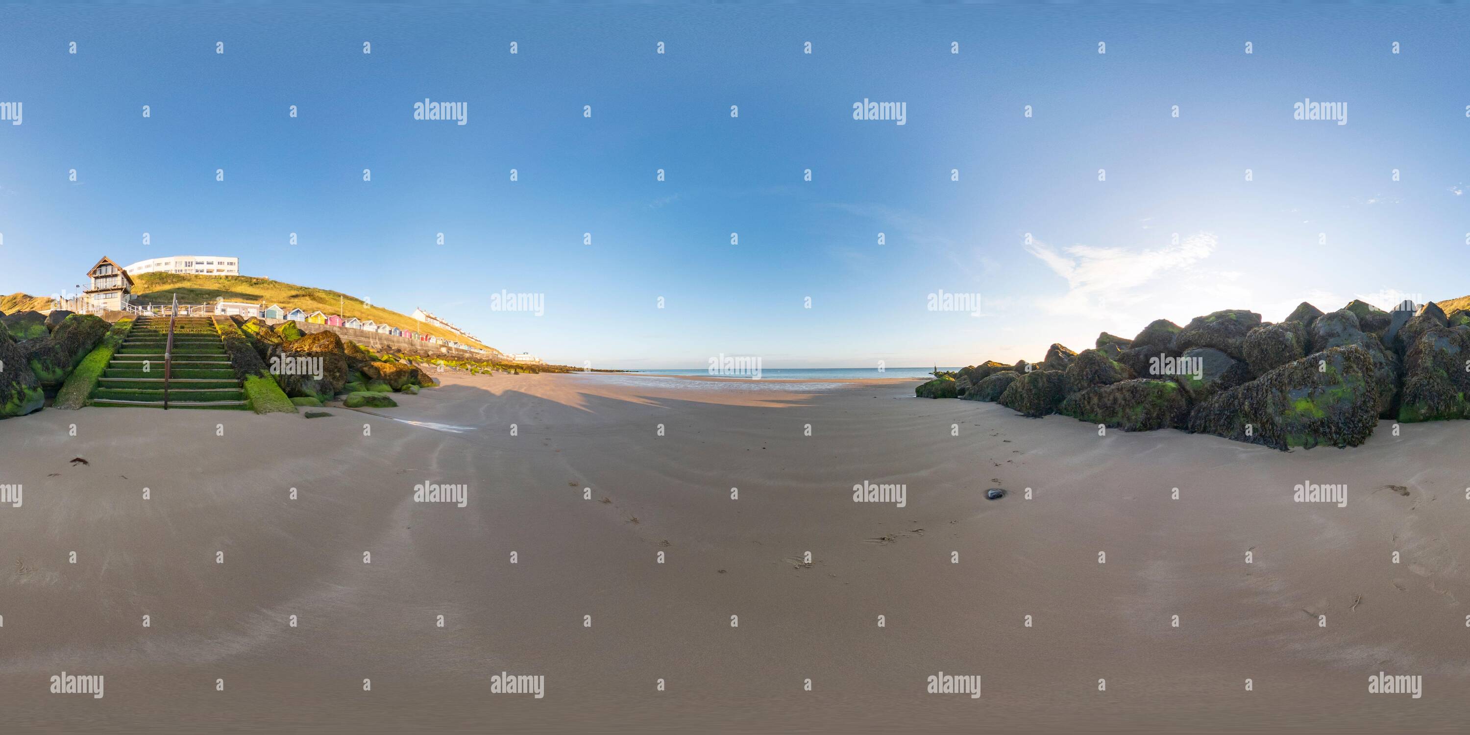 360° view of Sheringham beach on the North Norfolk coast. captured ...