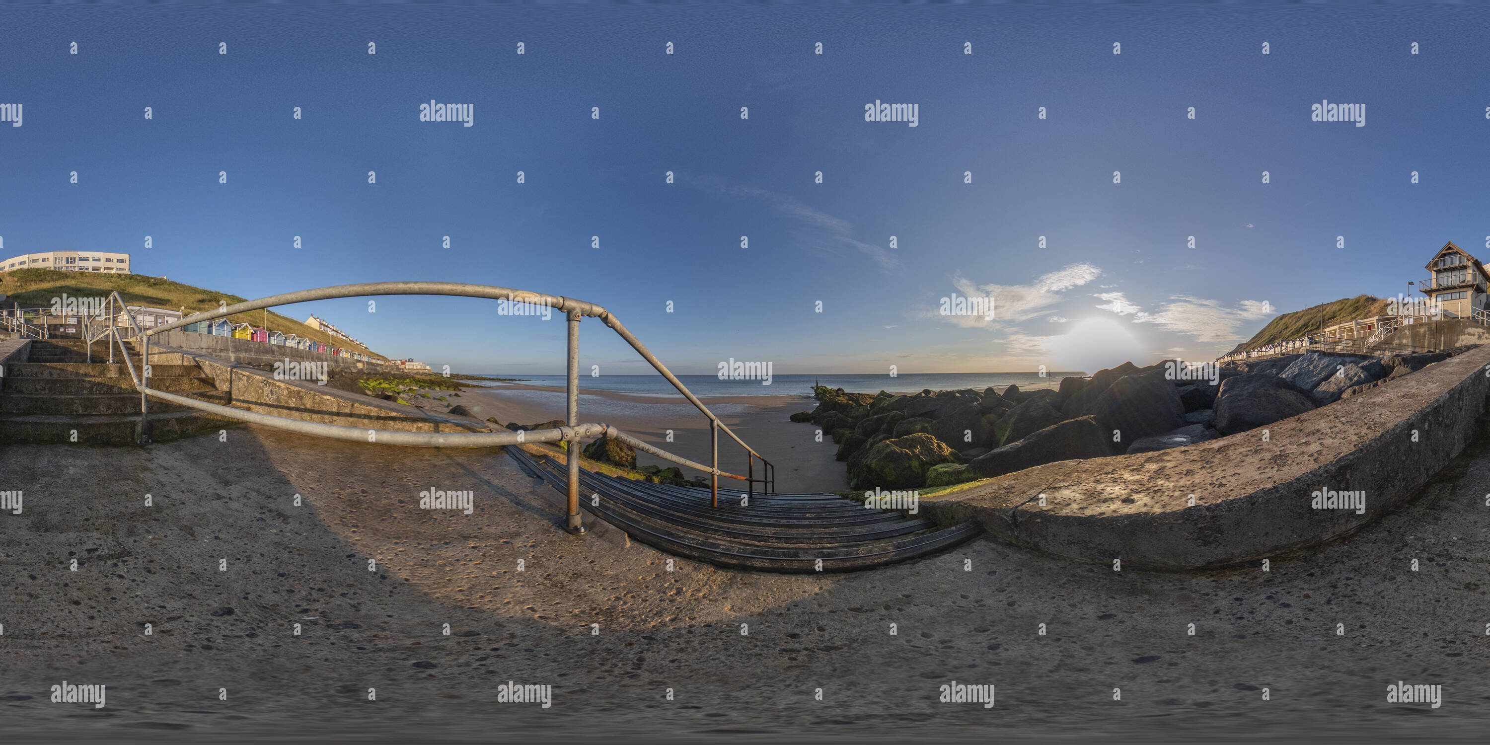360° view of The steps to Sheringham beach on the North Norfolk Coast ...