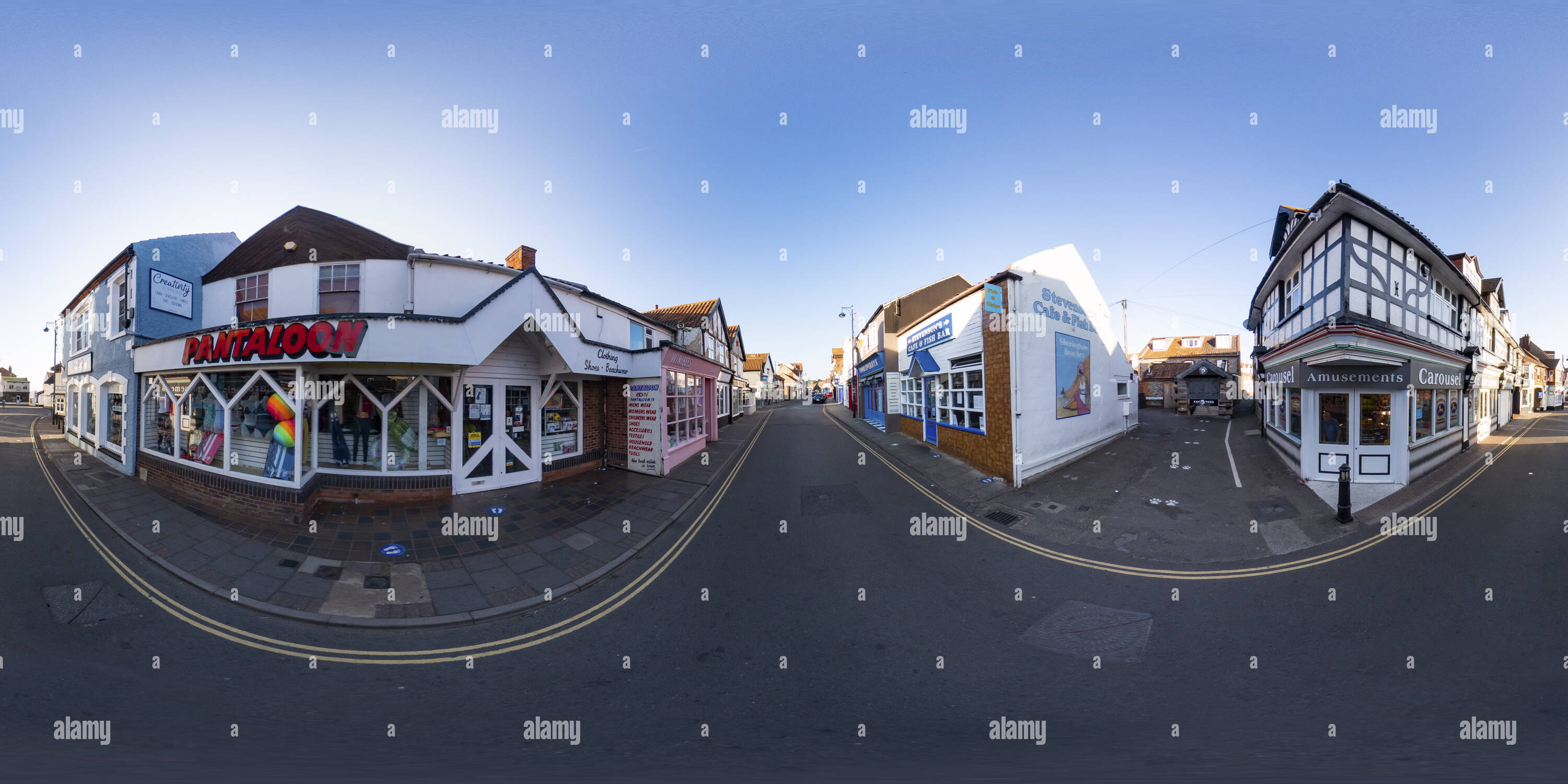 360° view of Sheringham high street, Norfolk - Alamy