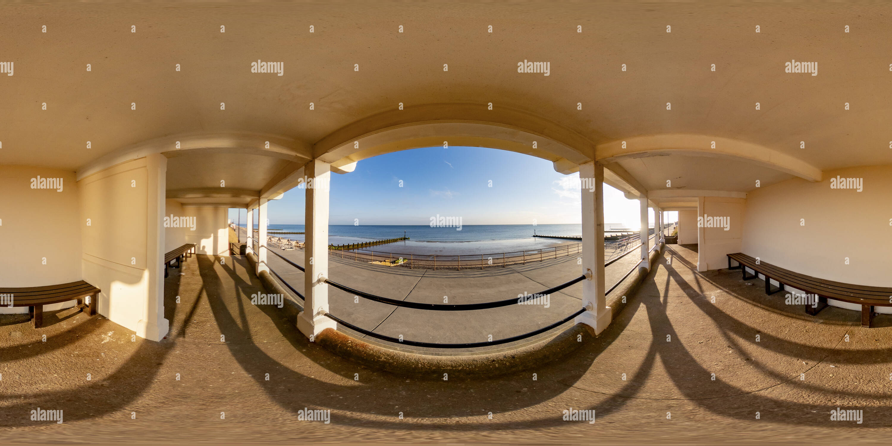 360° view of Sheringham beach, North Norfolk Coast - Alamy