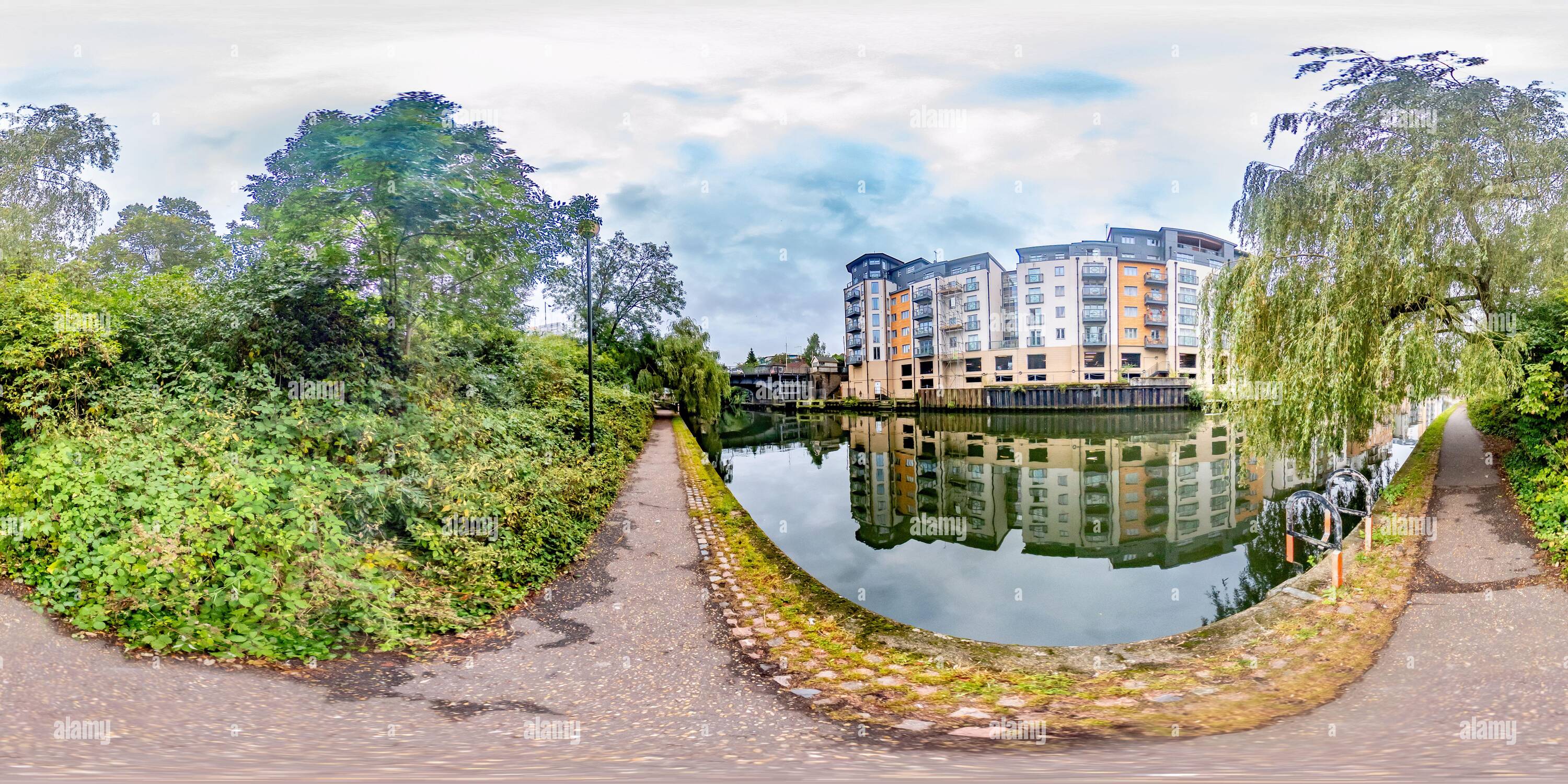 360° view of Norwich, Norfolk – September 11 2021. Riverside flats and ...