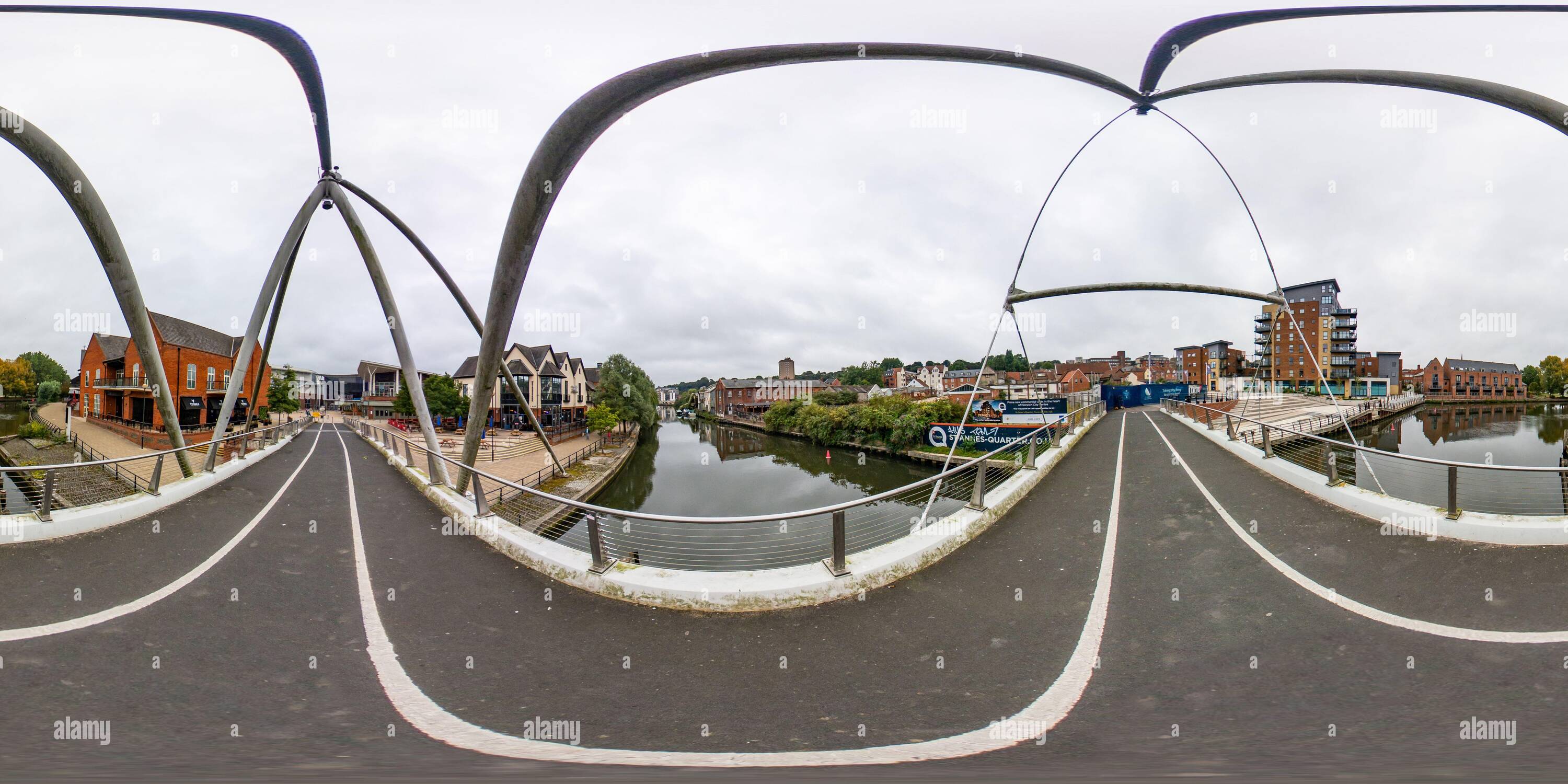 360° view of Norwich, Norfolk – September 11 2021. The River Wensum ...