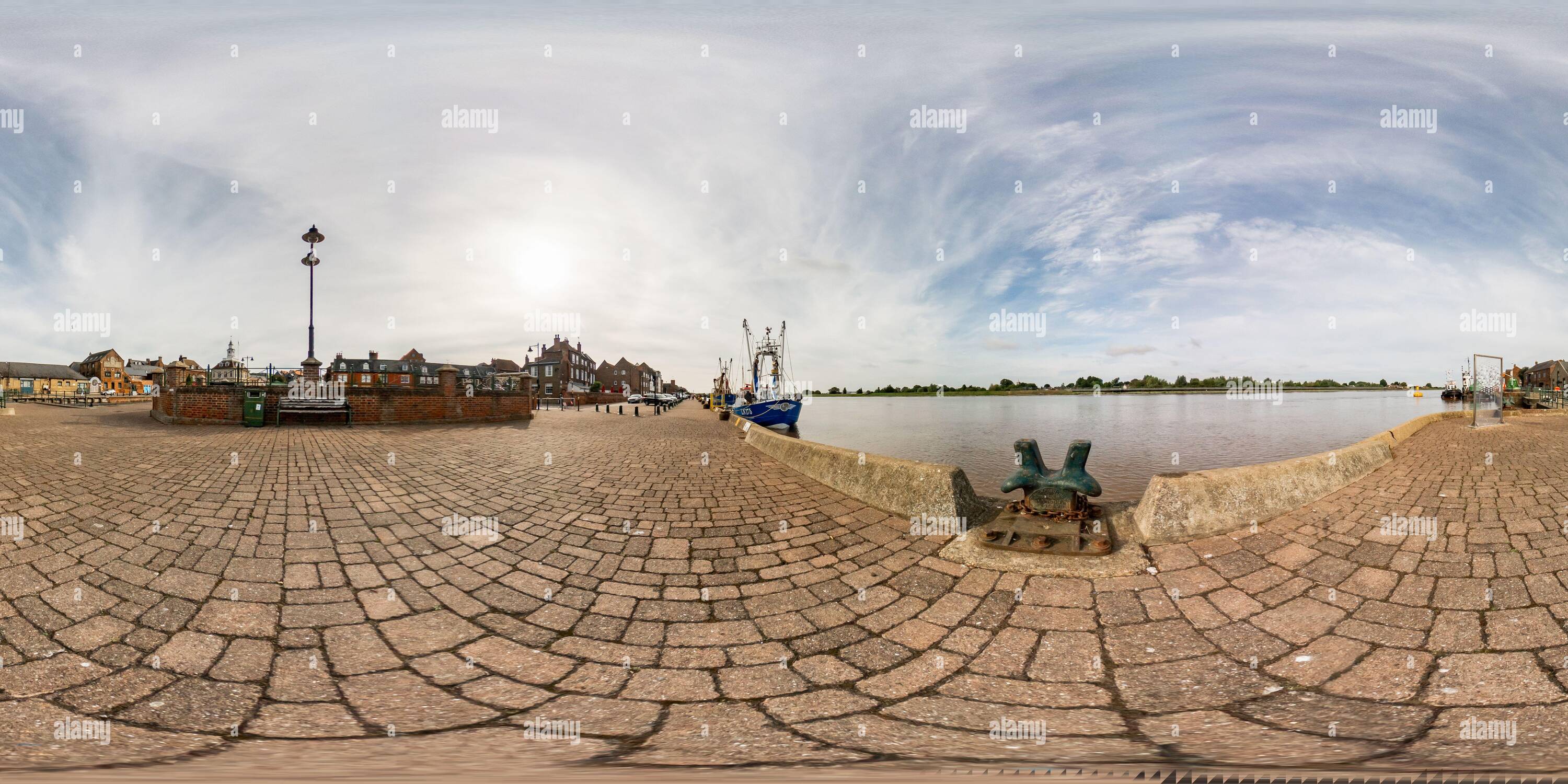 360° view of 360 panorama of the River Ouse and quayside in the Norfolk ...