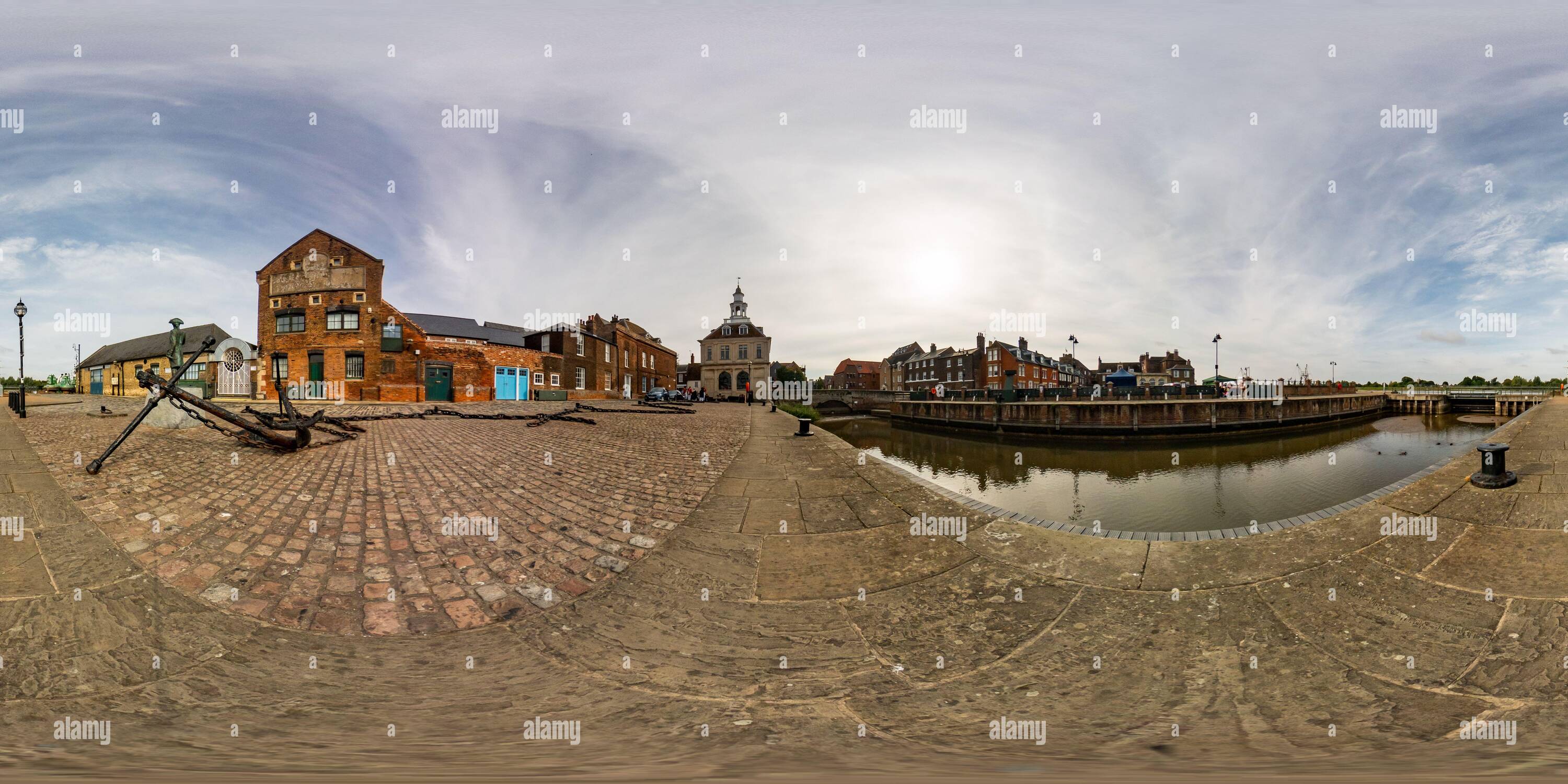 360° view of 360 panorama of the River Ouse and quayside in the Norfolk ...