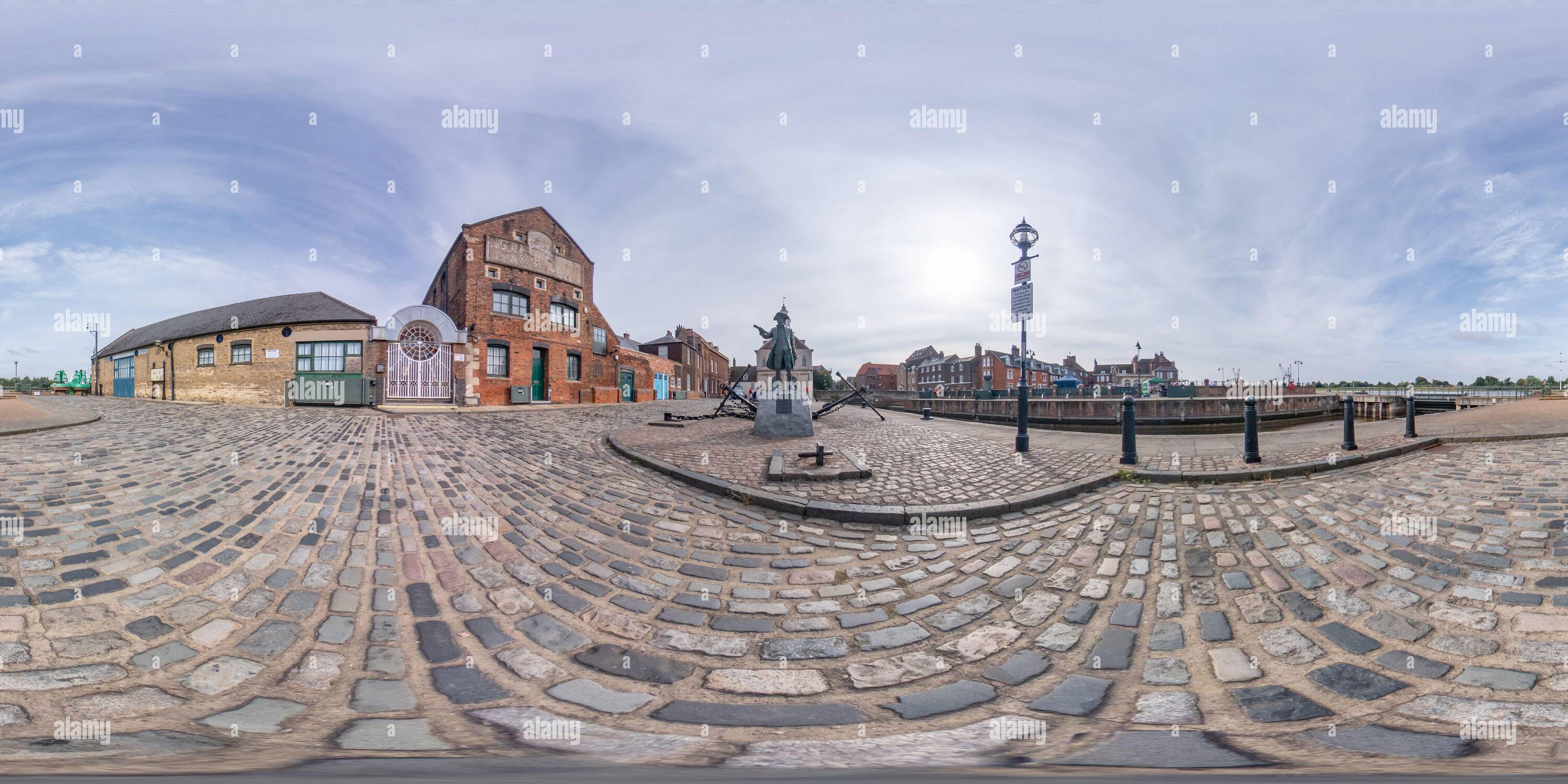360° view of 360 panorama of the River Ouse and quayside in the Norfolk ...