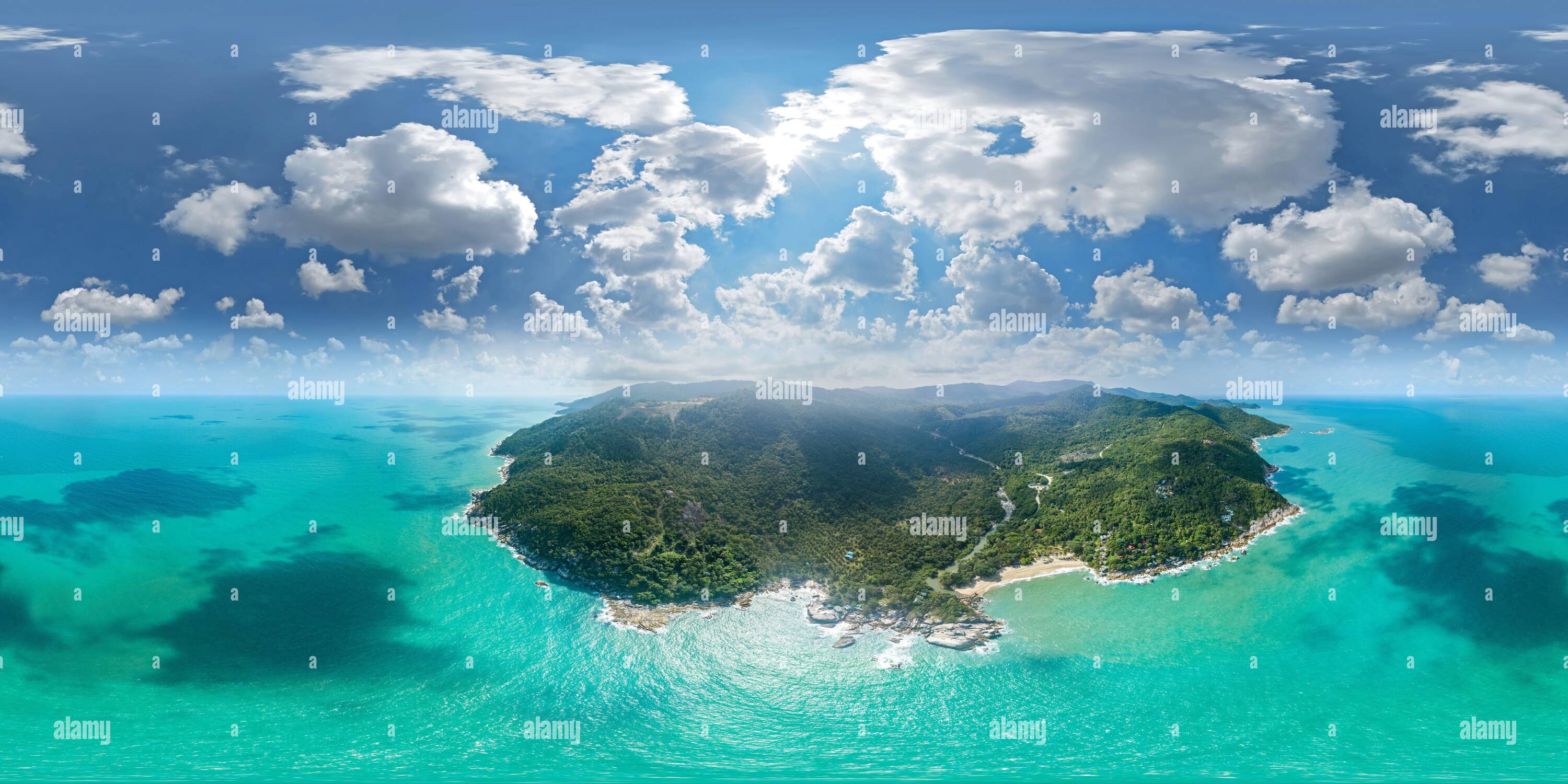 360° view of 360-degree panoramic aerial view of Koh Phangan Thailand ...