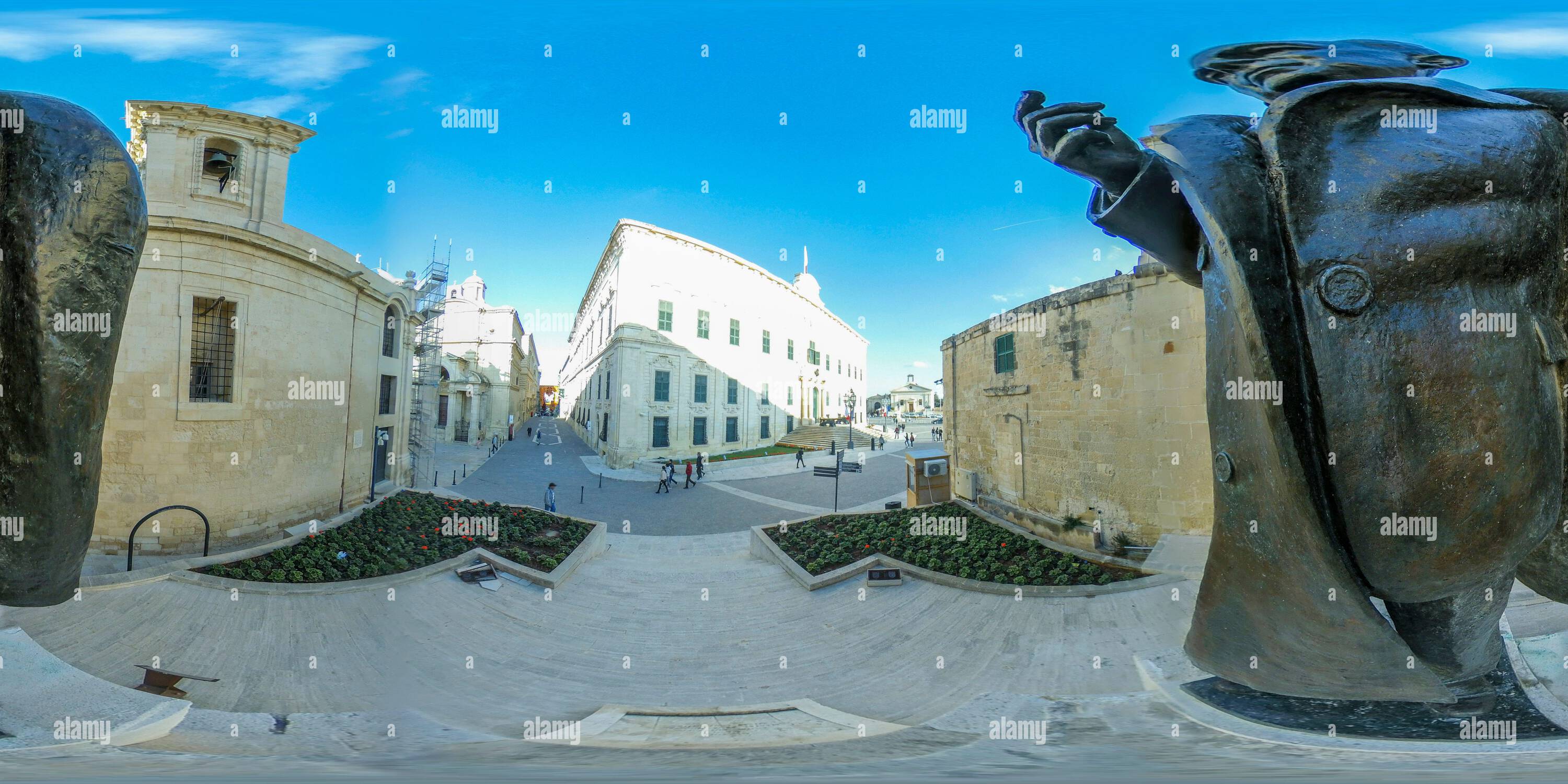 360° view of Malta Valletta streets - Alamy