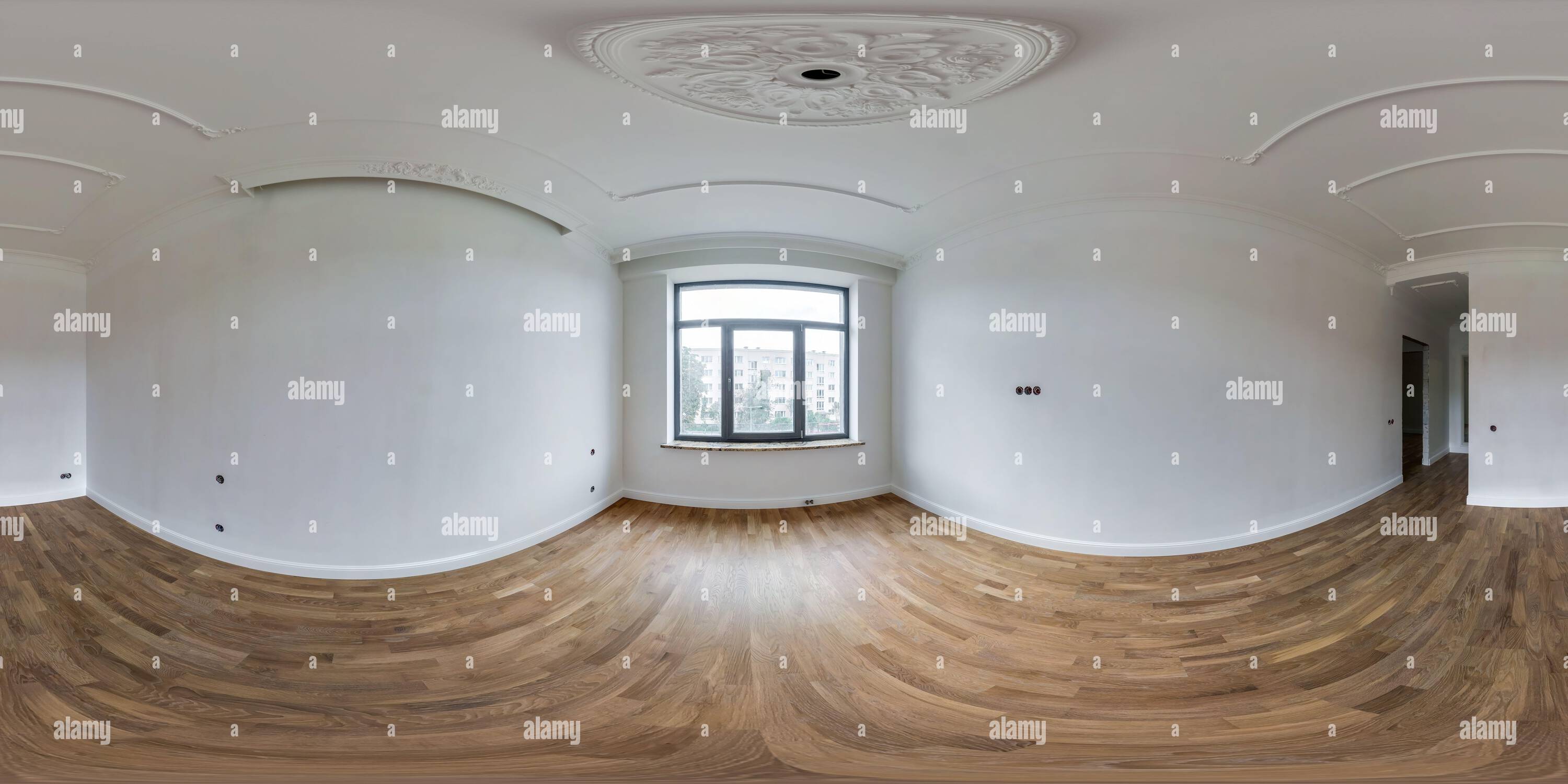 360° view of empty room without furniture full spherical hdri panorama ...