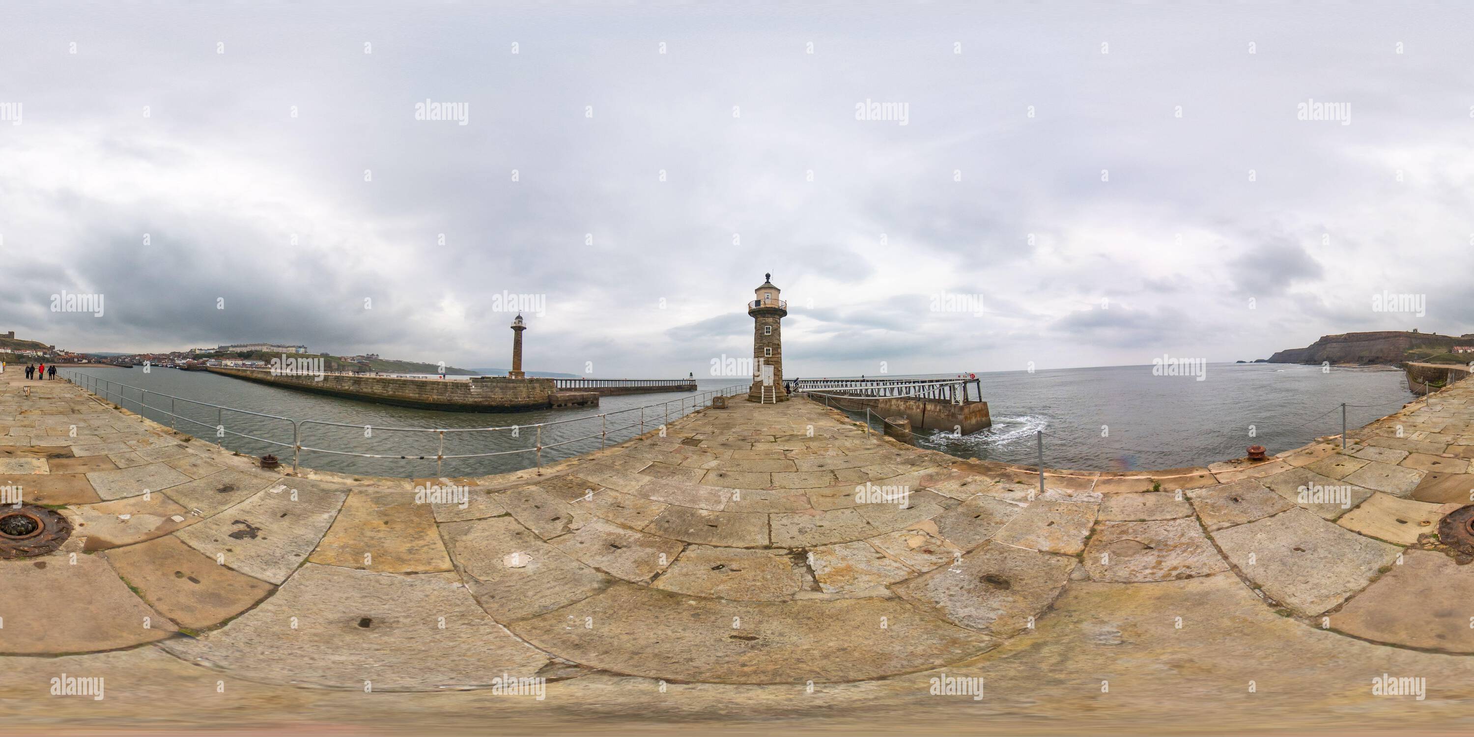 360° view of 360 spherical panorama captured on the East Pier in Whitby ...