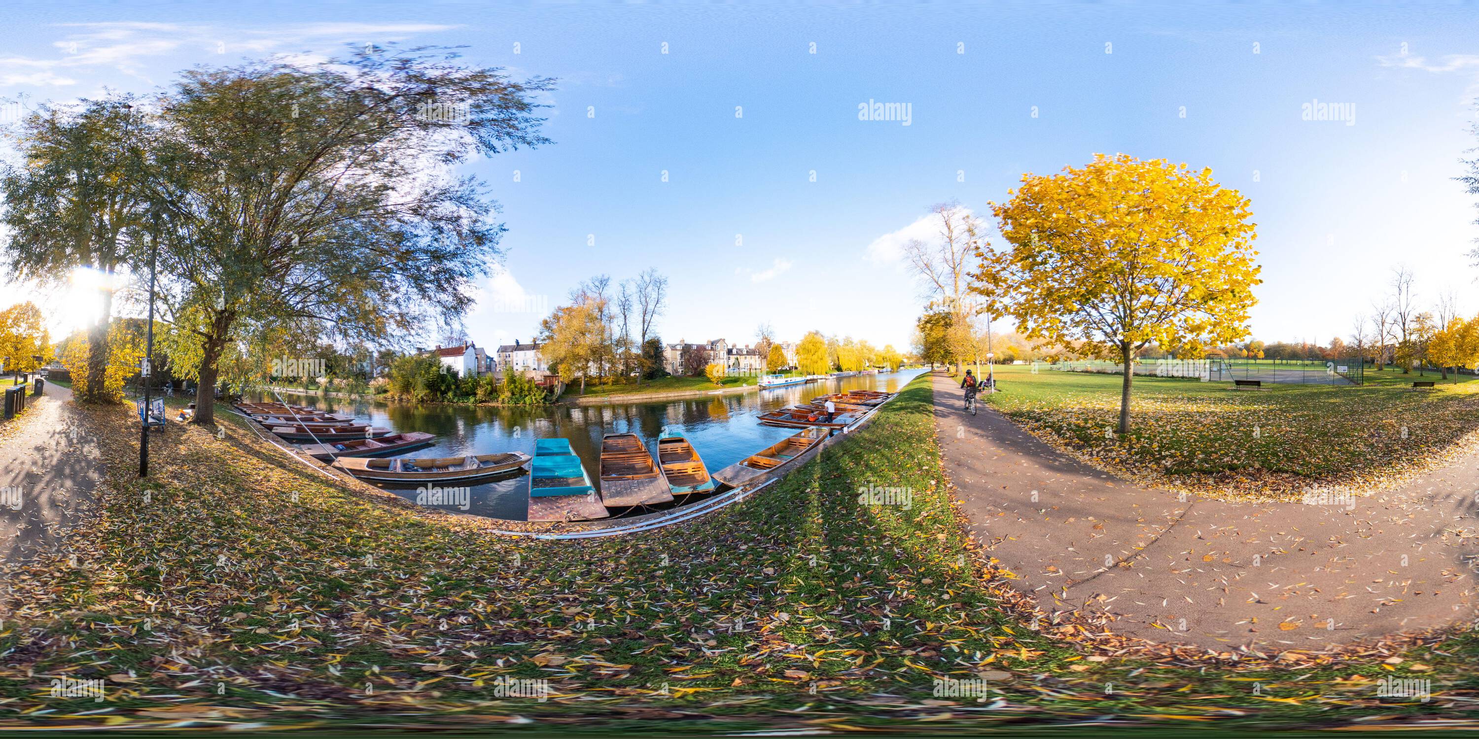 360° view of 360 photo of traditional wooden punts moored on the River ...
