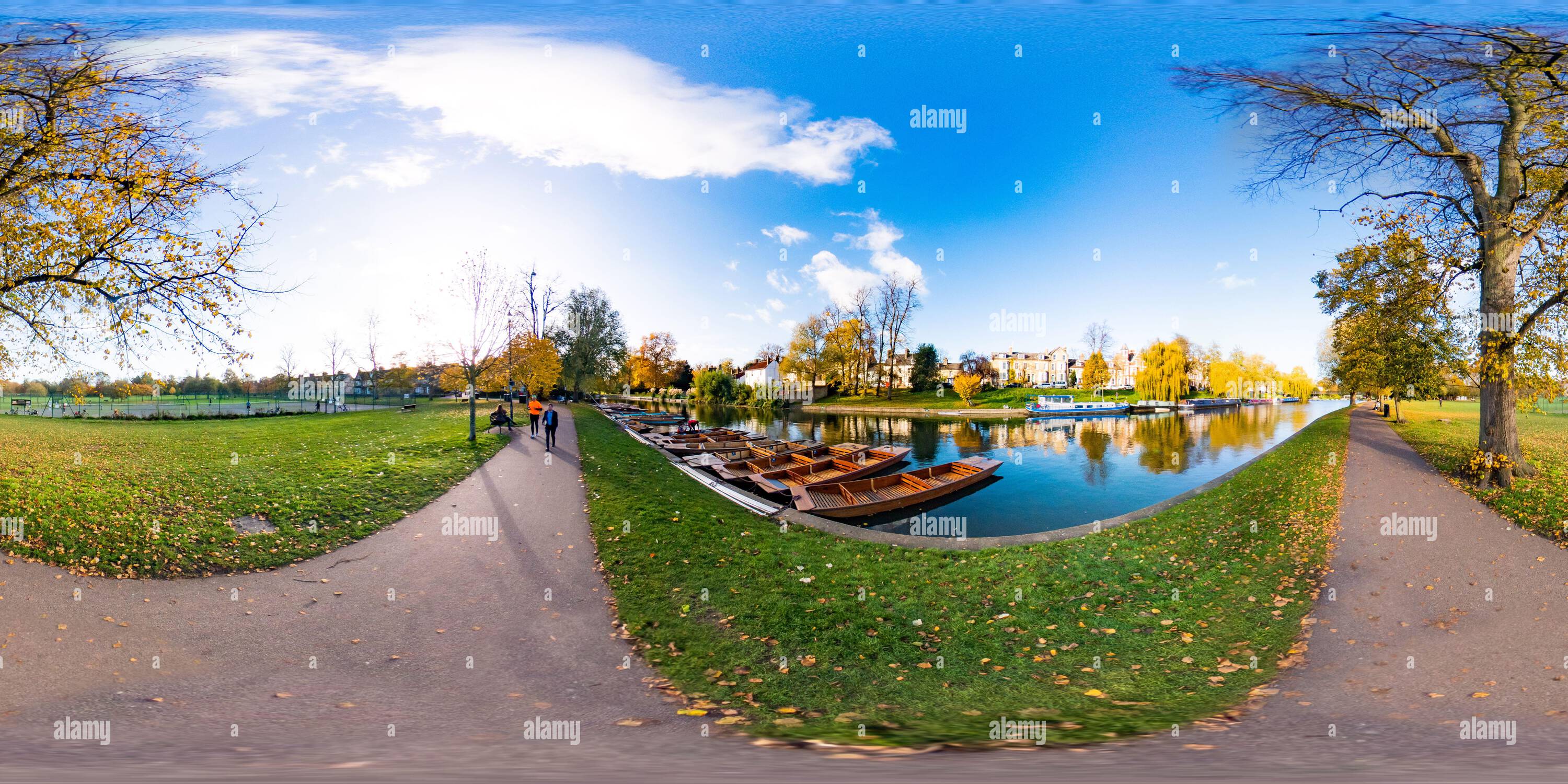 360° view of 360 photo of traditional wooden punts moored on the River ...