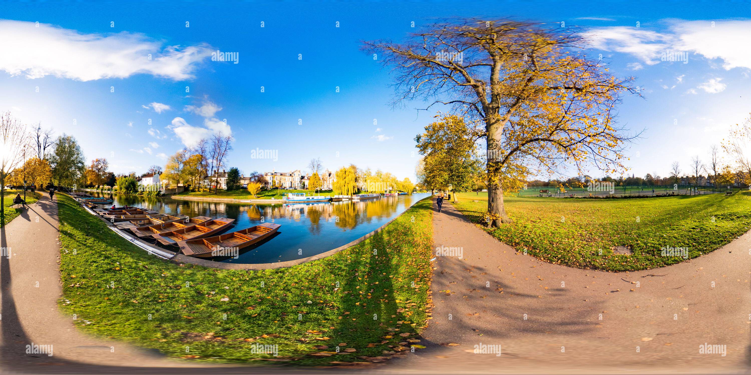 360° view of 360 photo of traditional wooden punts moored on the River ...