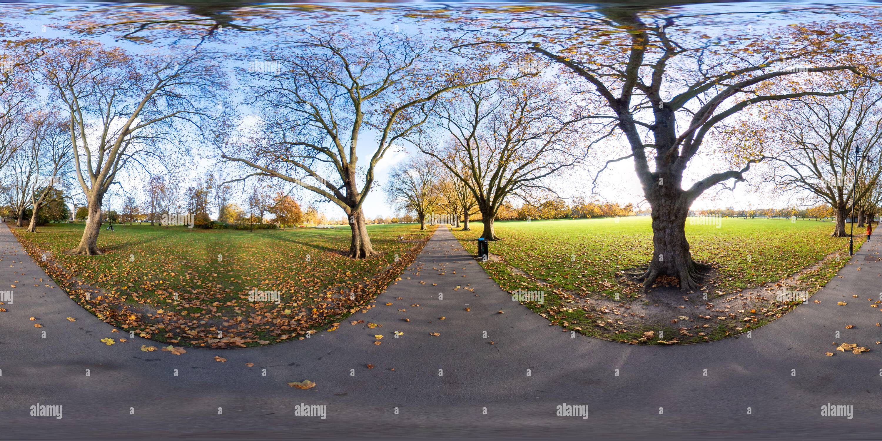 360° view of 360 degree image captured in Jesus Green, a public park in ...