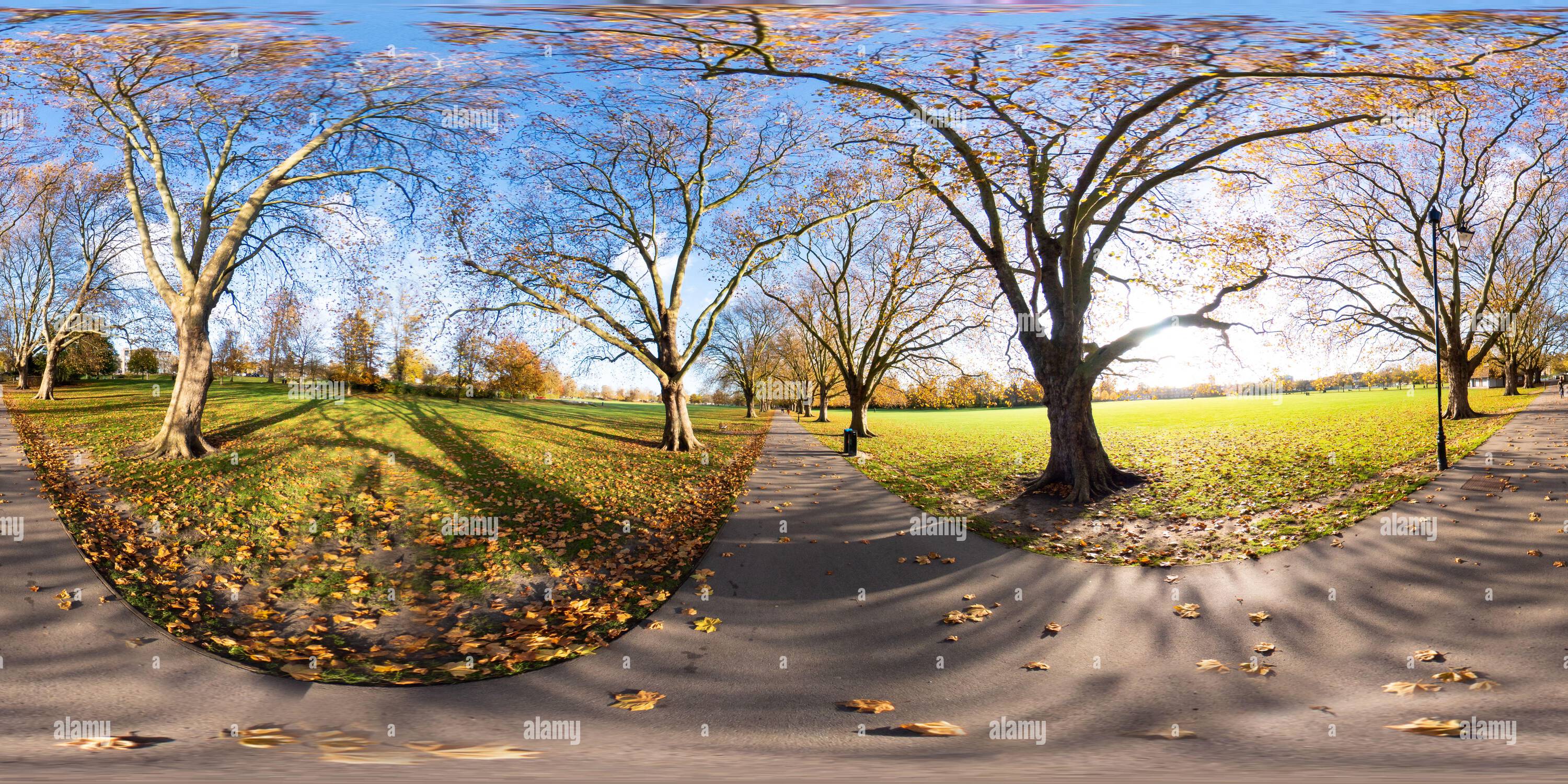 360° view of 360 degree image captured in Jesus Green, a public park in ...