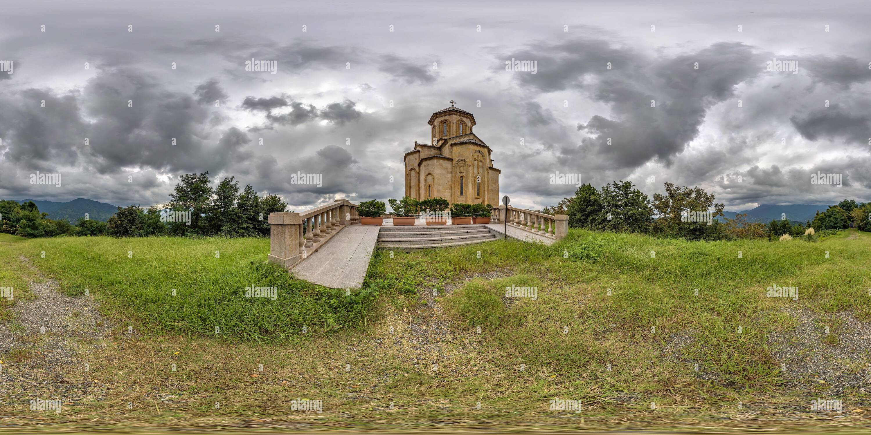 360° view of 360 hdri panorama near yellow brick orthodox georgian ...