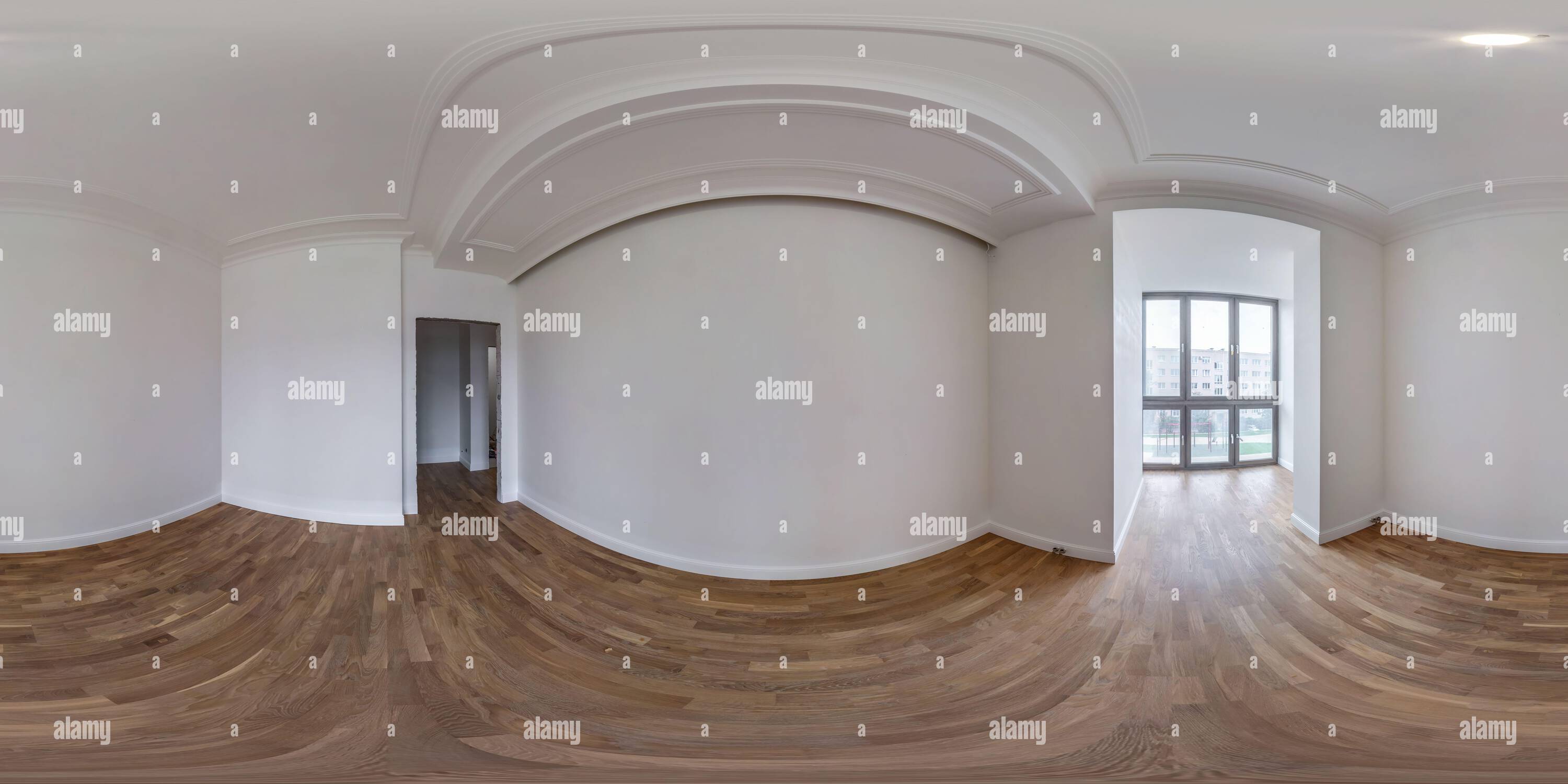 360° view of empty room without furniture. full spherical hdri panorama ...