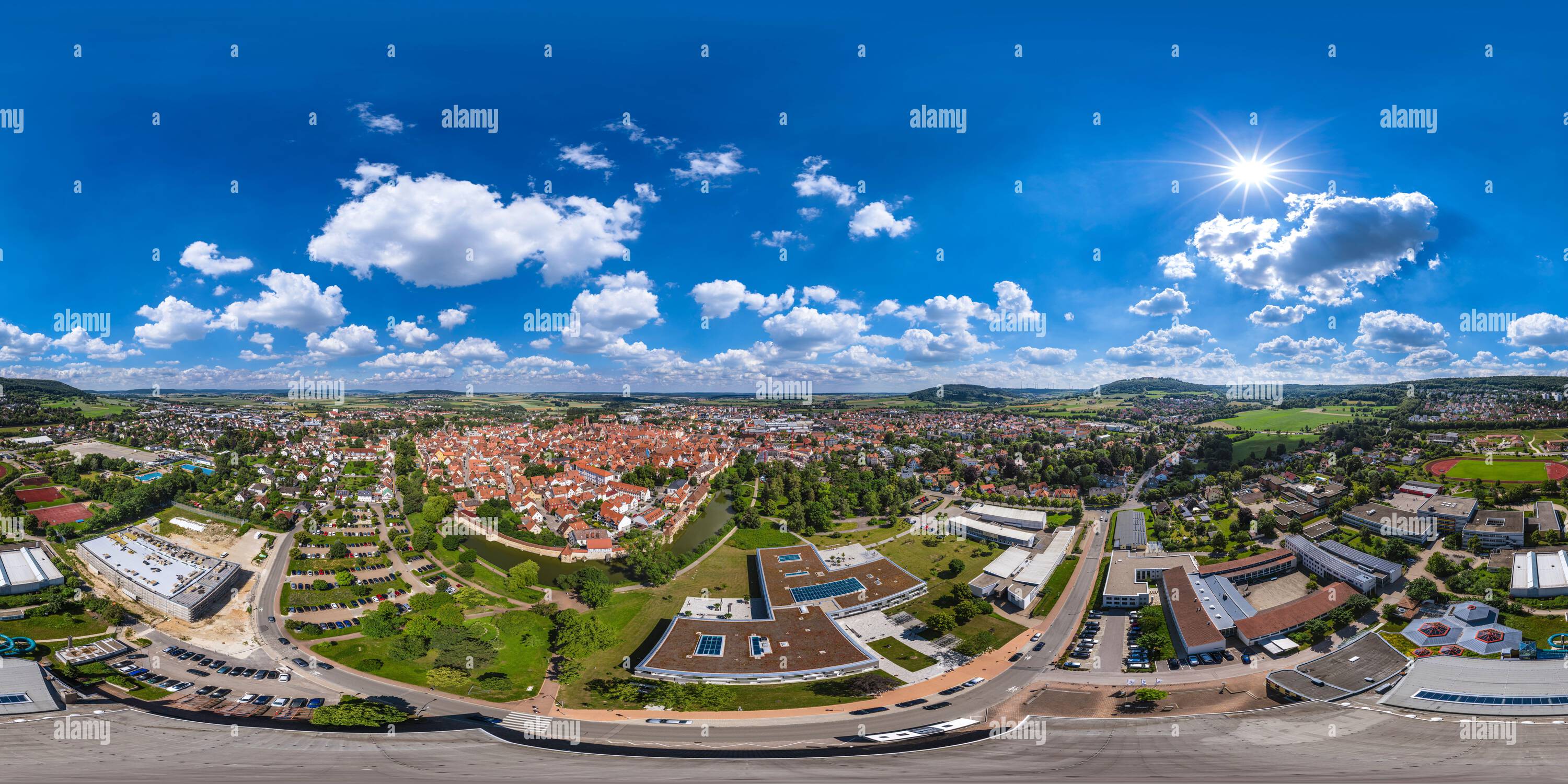 360° view of 360 bird's eye view to little franconian city of ...