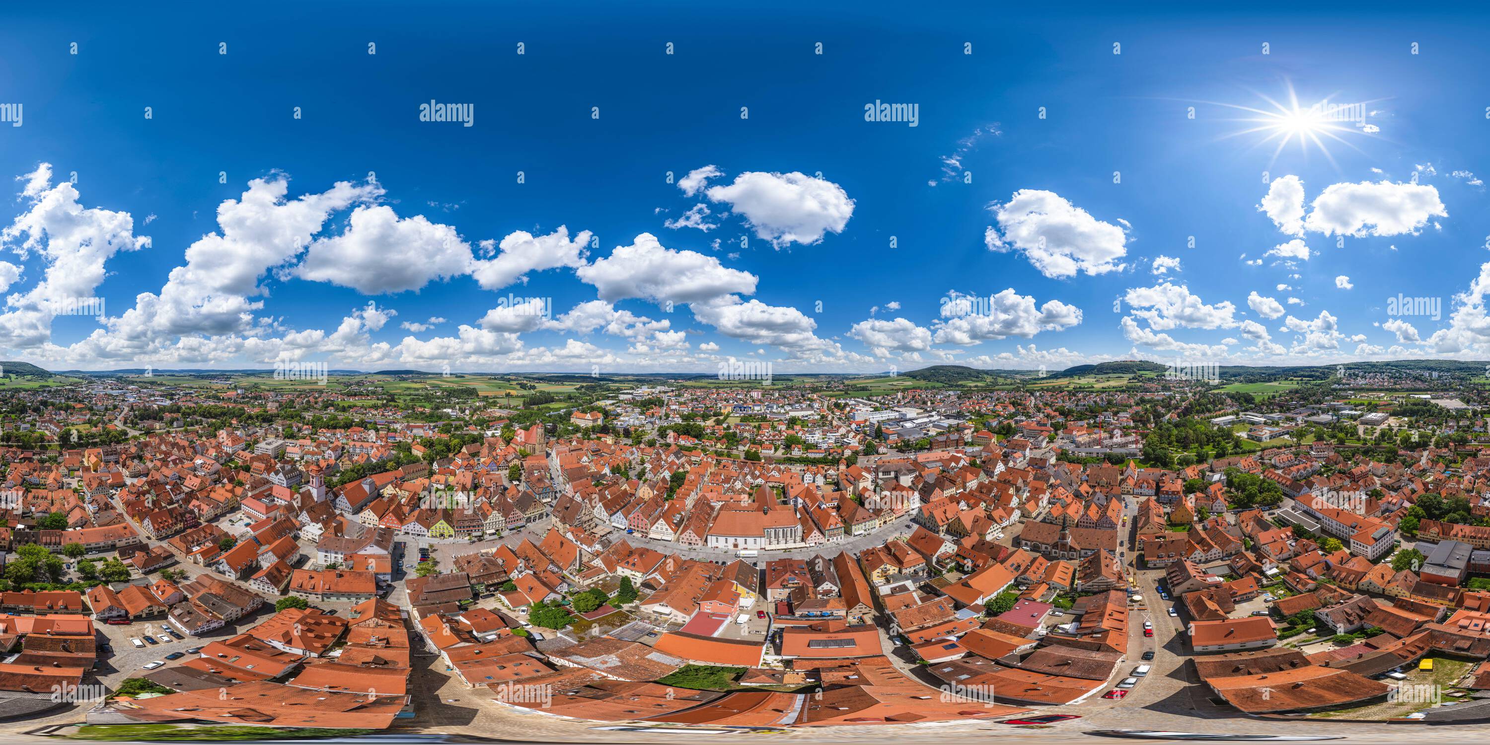 360° view of 360 bird's eye view to little franconian city of ...
